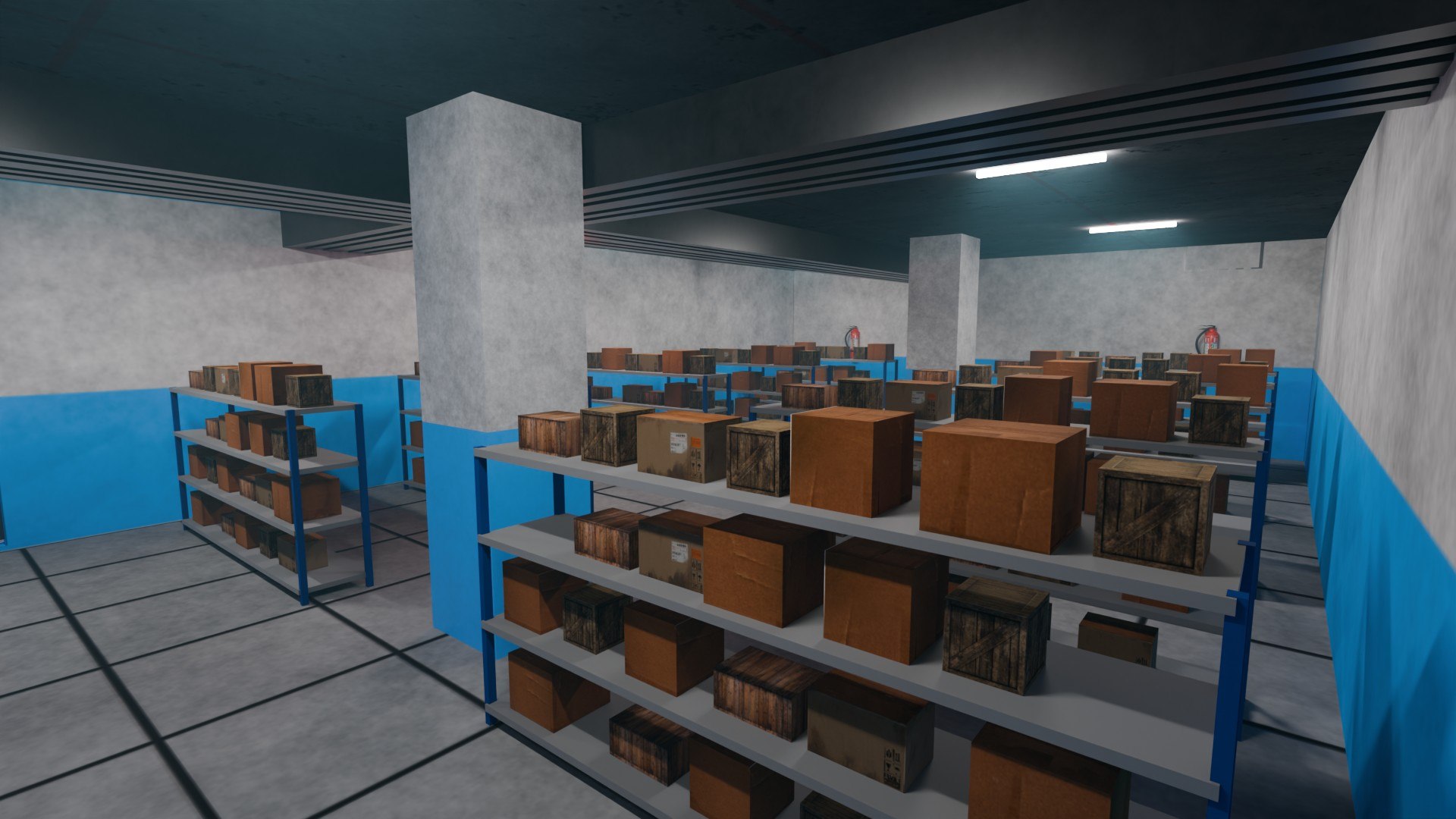 Basement Area - Low Poly - Game Ready - PBR 3D Model - TurboSquid 2277543