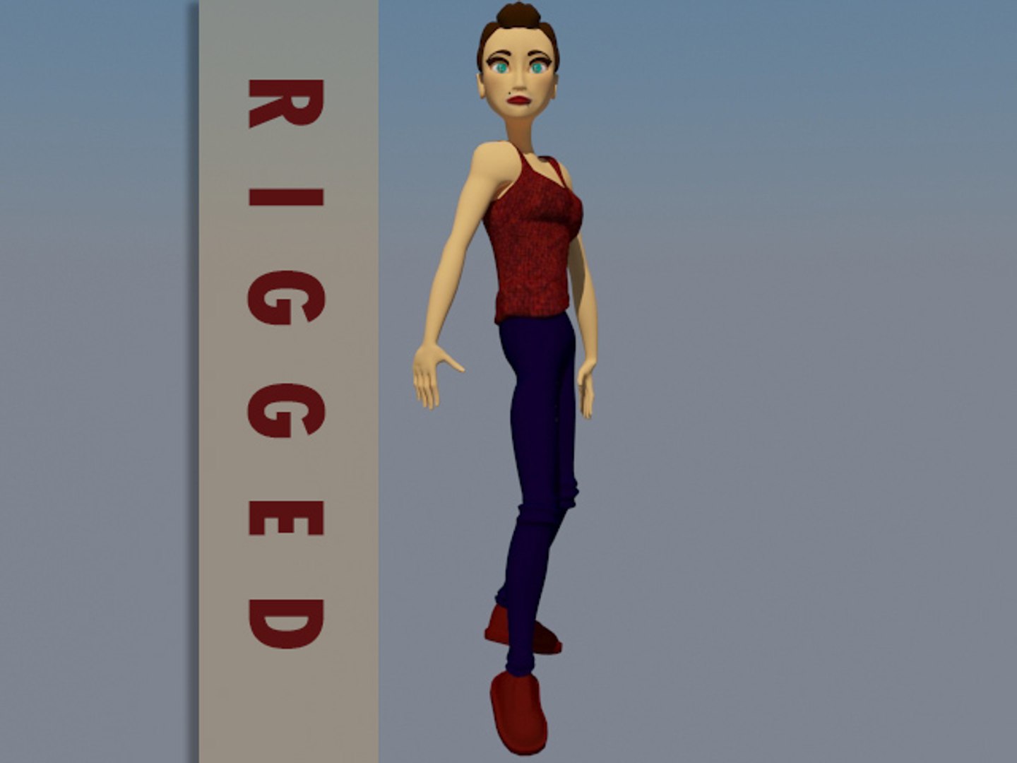 Female Cartoon Character Rigged 3D - TurboSquid 1166691
