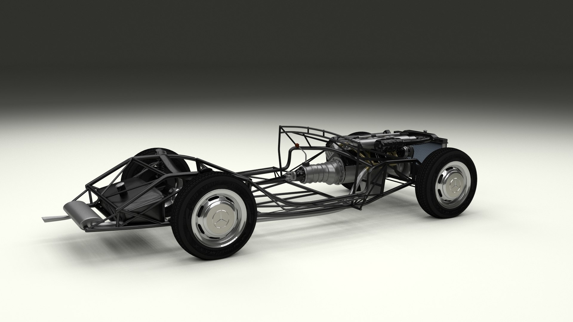 Mercedes 300sl Roadster Modeled 3d Obj