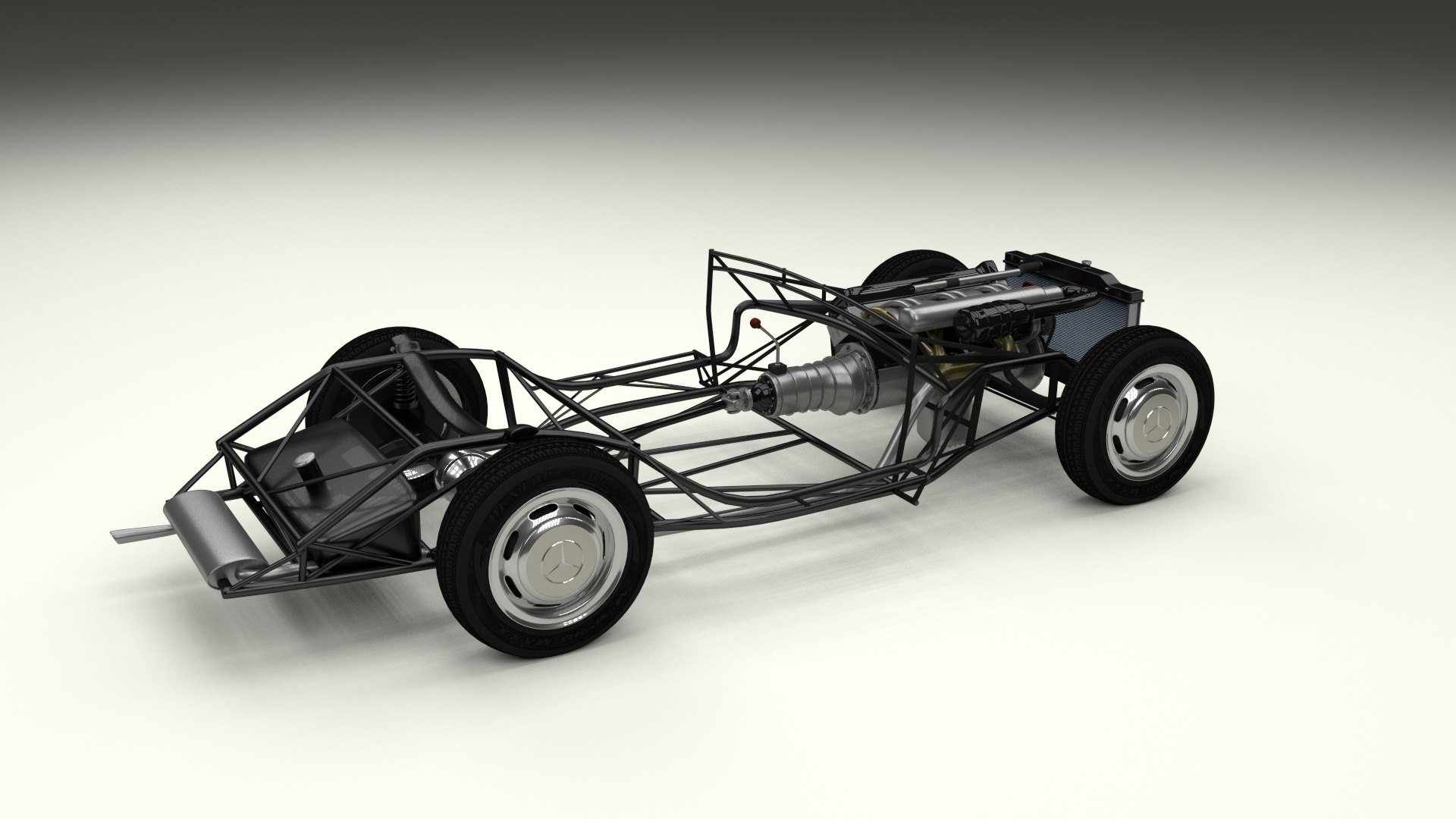 Mercedes 300sl Roadster Modeled 3d Obj