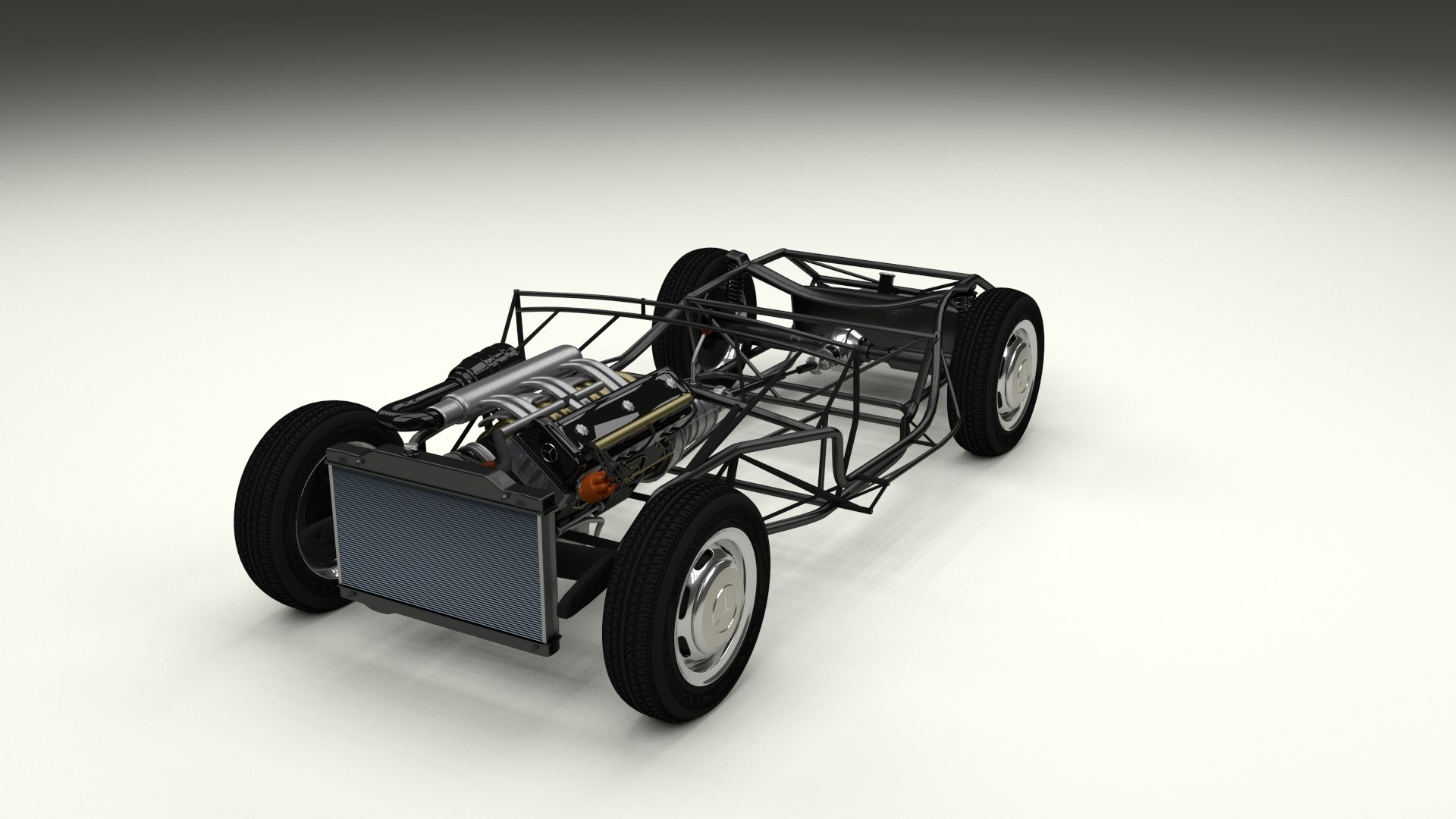 Mercedes 300sl Roadster Modeled 3d Obj