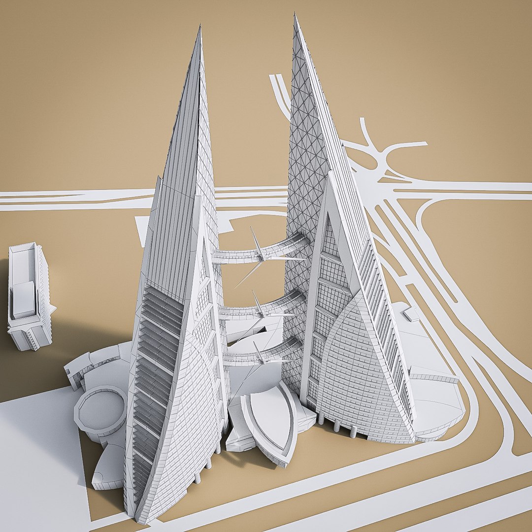 3D Bahrain World Trade Center Model - TurboSquid 1751124