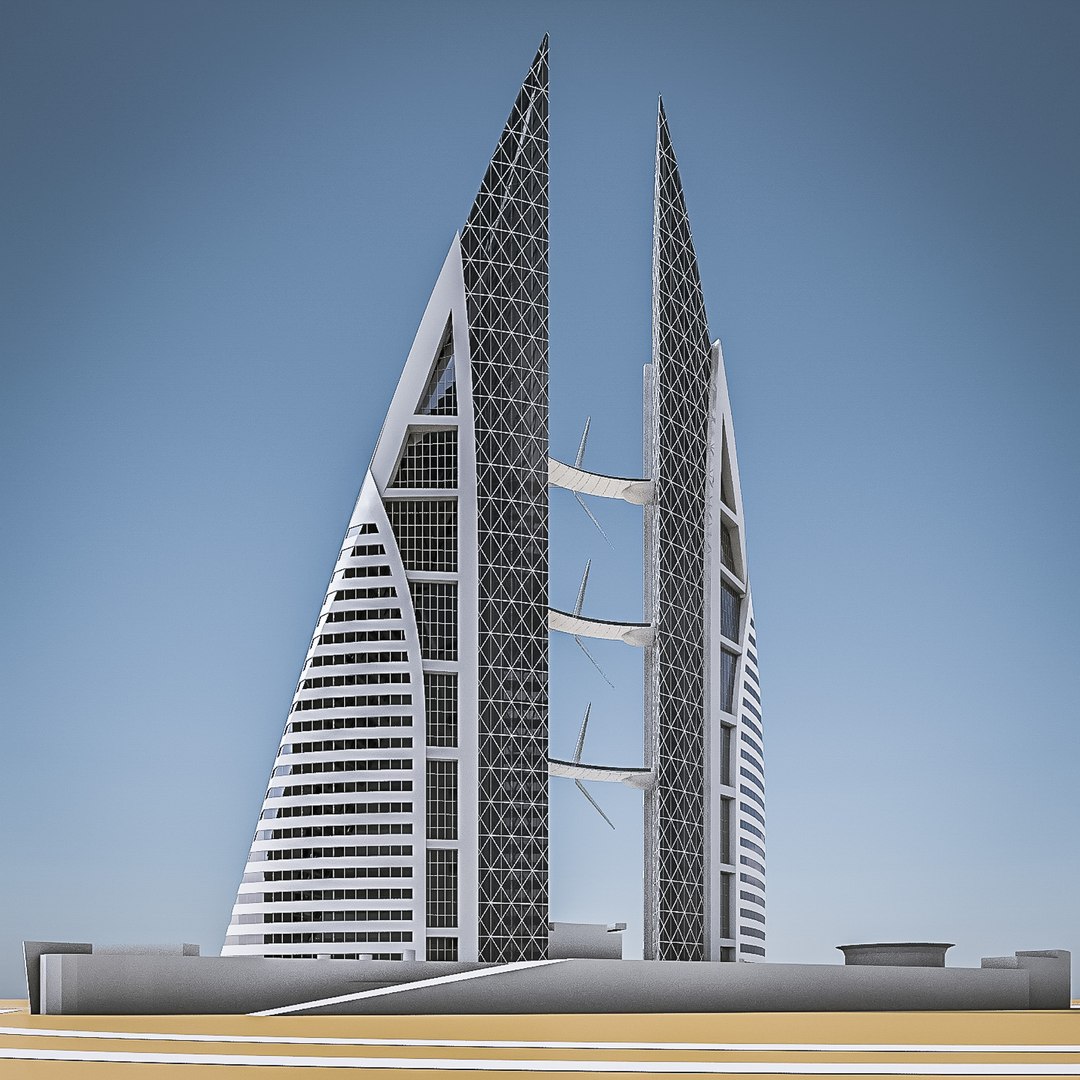3D Bahrain World Trade Center Model - TurboSquid 1751124