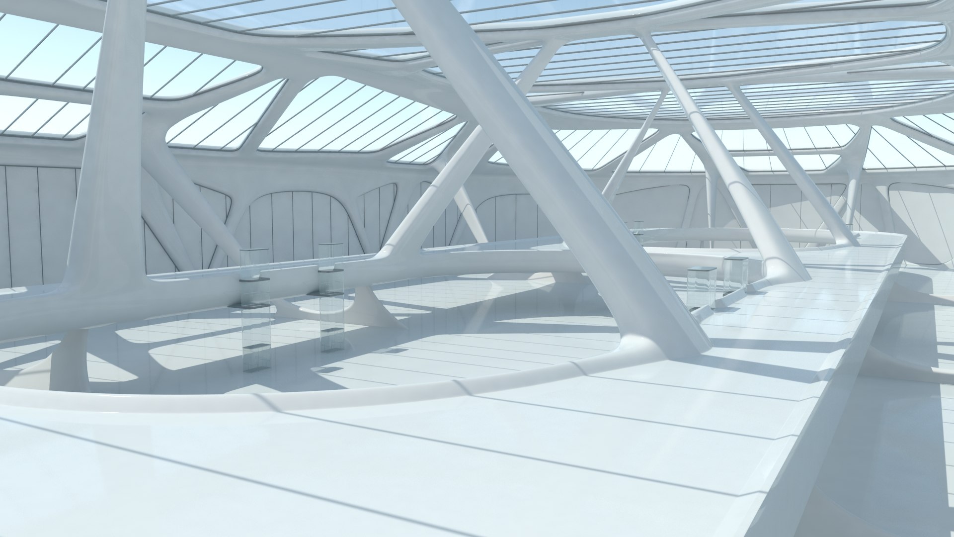 Sci-Fi Futuristic Warehouse Hangar Interior 3D Model - TurboSquid 1936174
