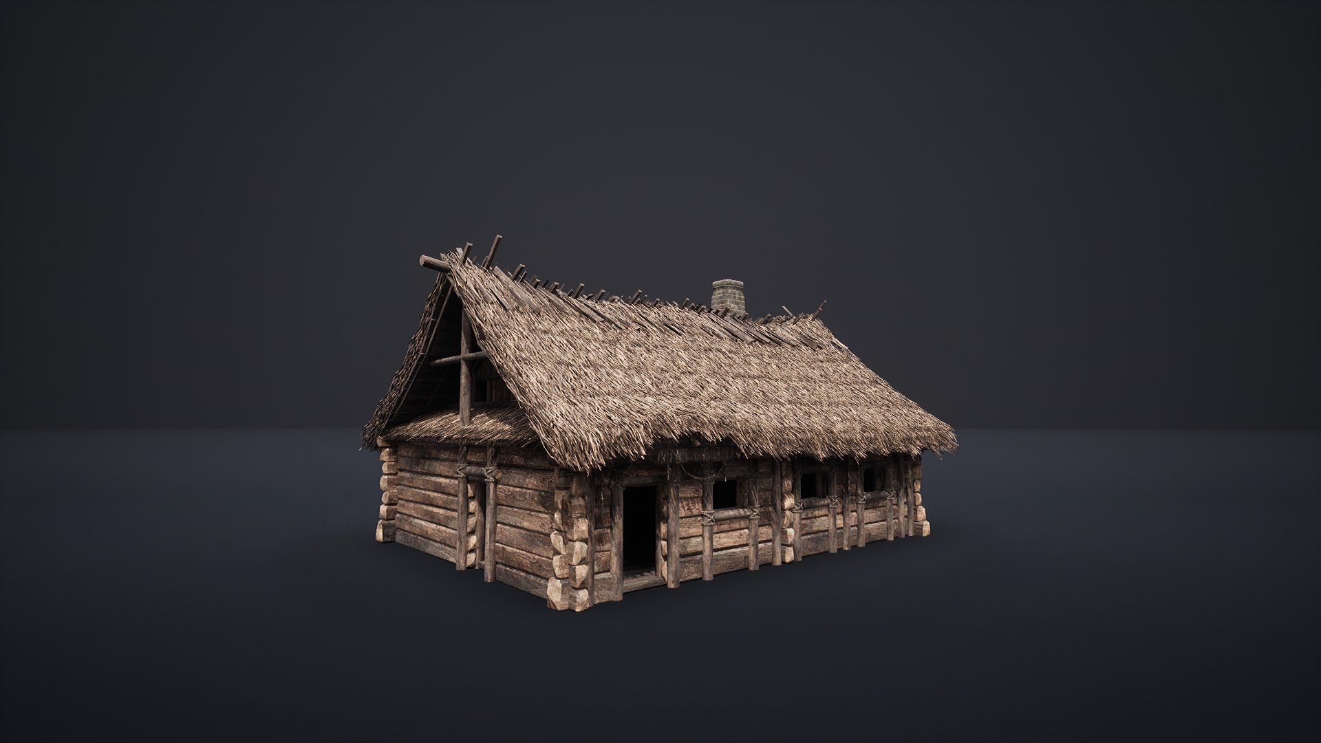 MEDIEVAL SLAVIC HOUSE COTTAGE CABIN HUT VILLAGE FARM NEXTGEN AAA 3D ...