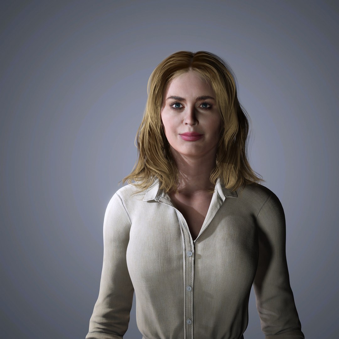 Emily Blunt Character 3D Model Low-poly Model - TurboSquid 2293844