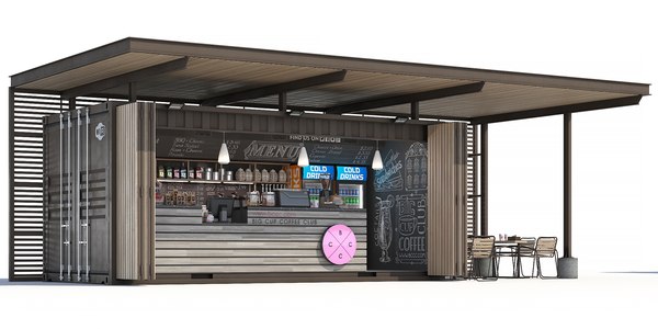 coffee shop building 3d model