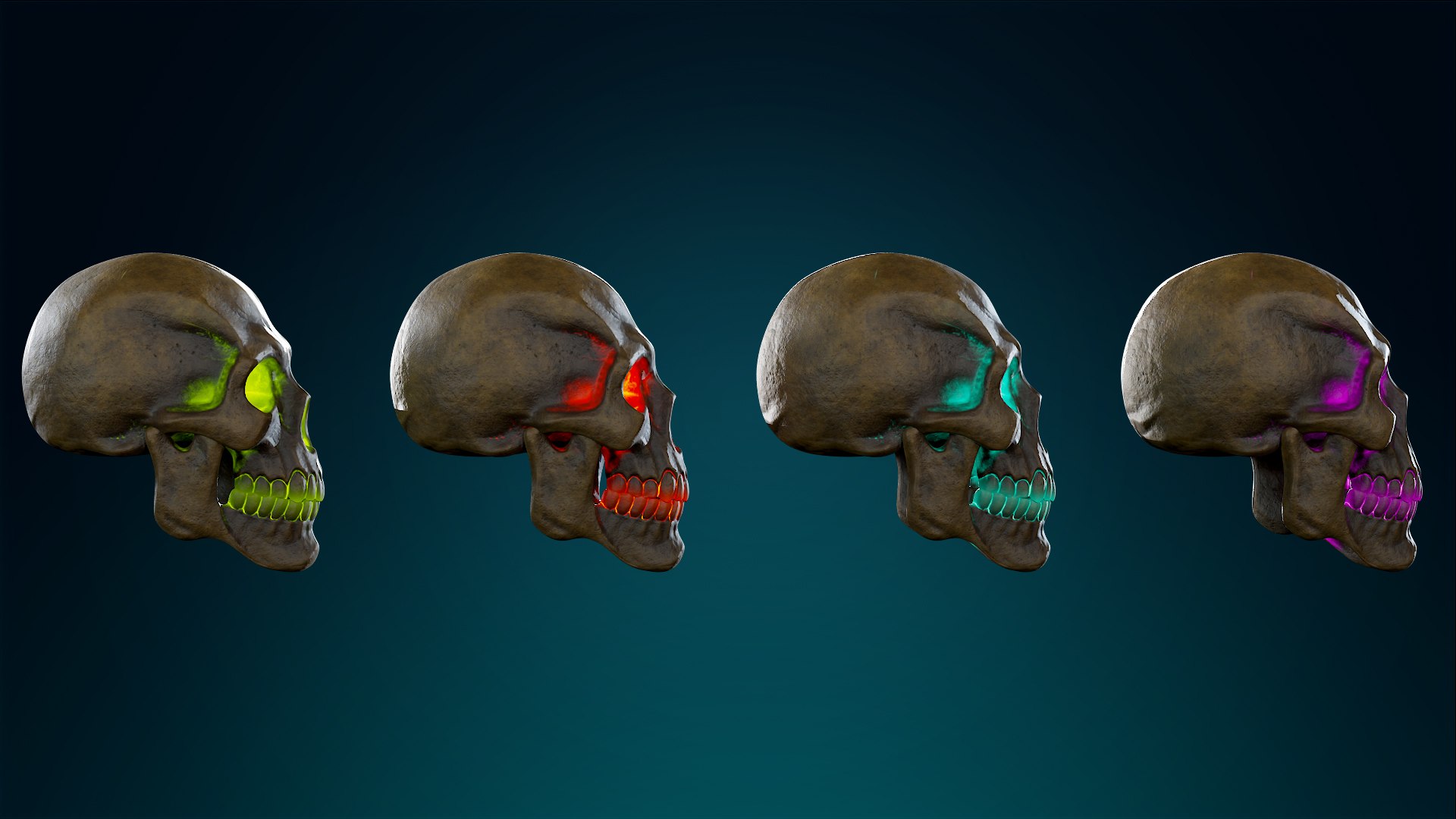 3D Human Skeleton Skull - Ancient - Lowpoly - Game Ready model ...