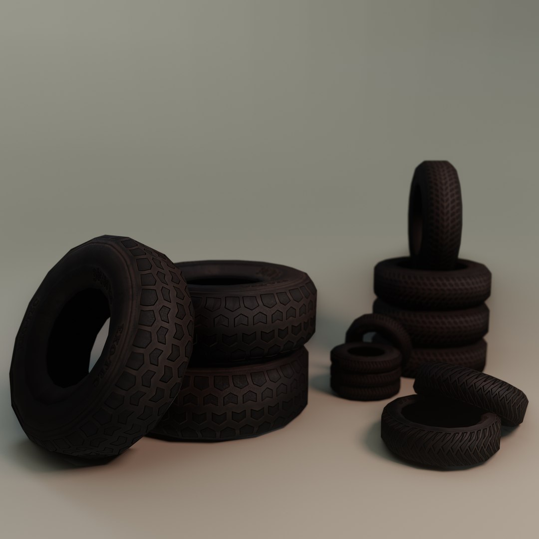 3D Model Low Poly Game Ready Tires - TurboSquid 2021821