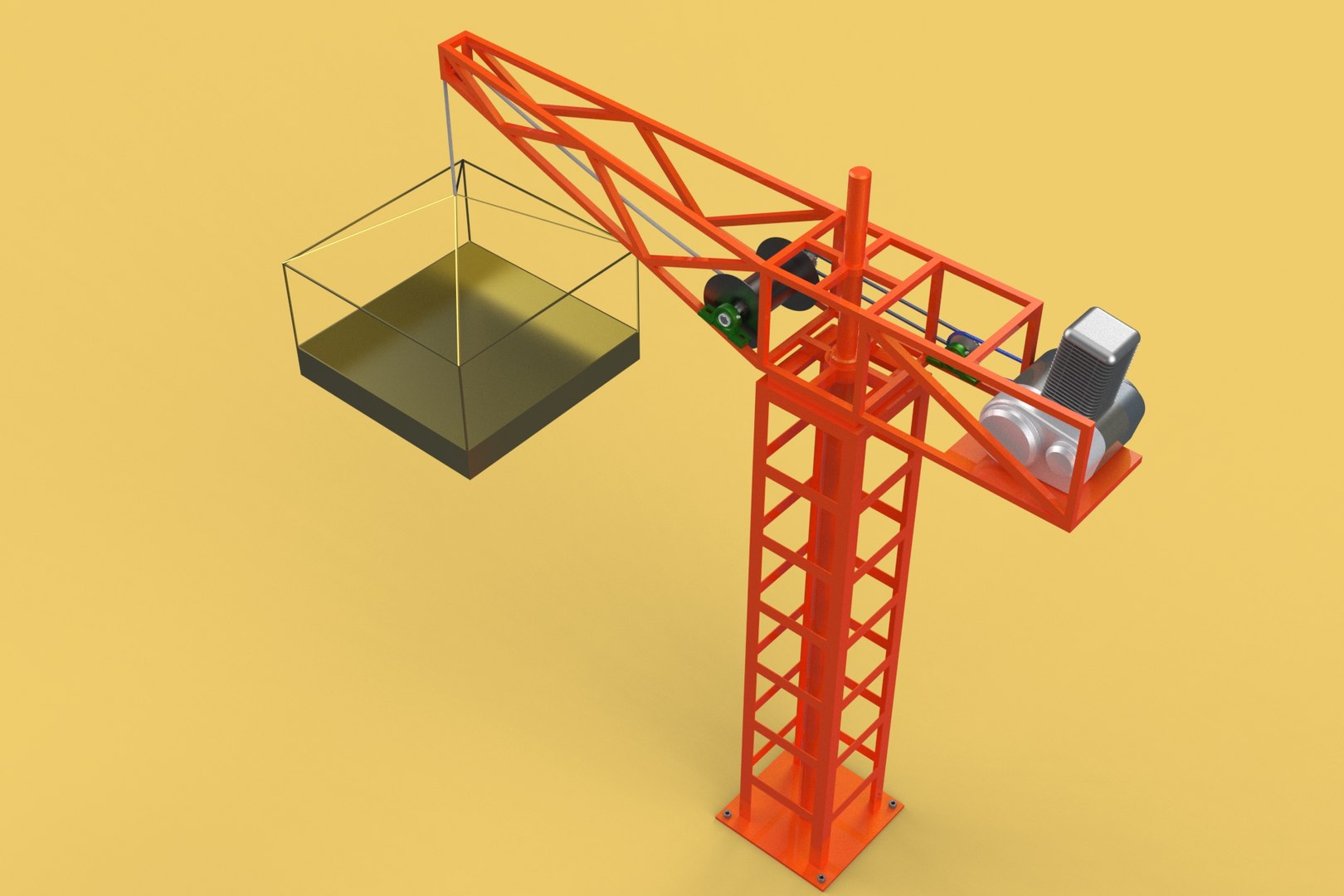 MINI TOWER CRANE MOTOR WINCH SWIVEL LIFTING ENGINE HOIST JIB TON Model ...