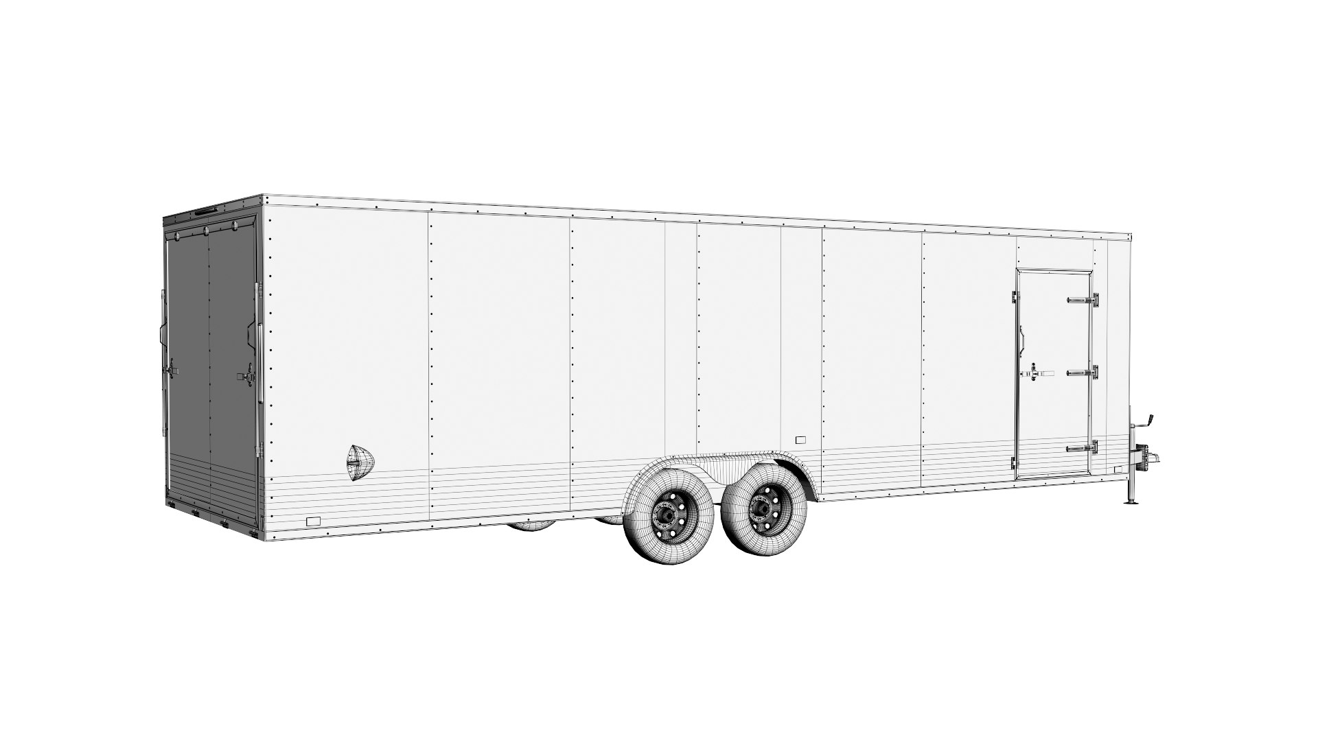 Trailers 4 In 1 3D - TurboSquid 2031961