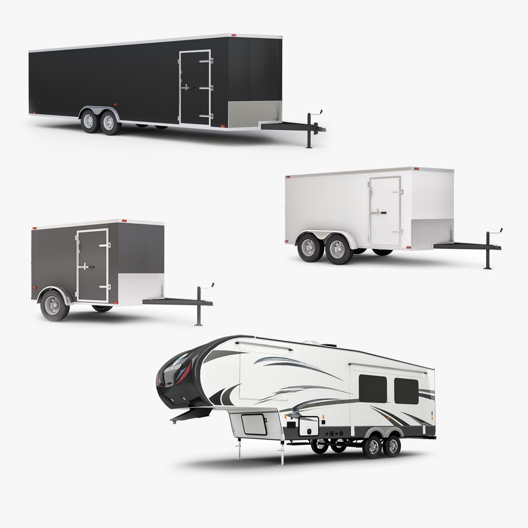Trailers 4 in 1 3D - TurboSquid 2031961