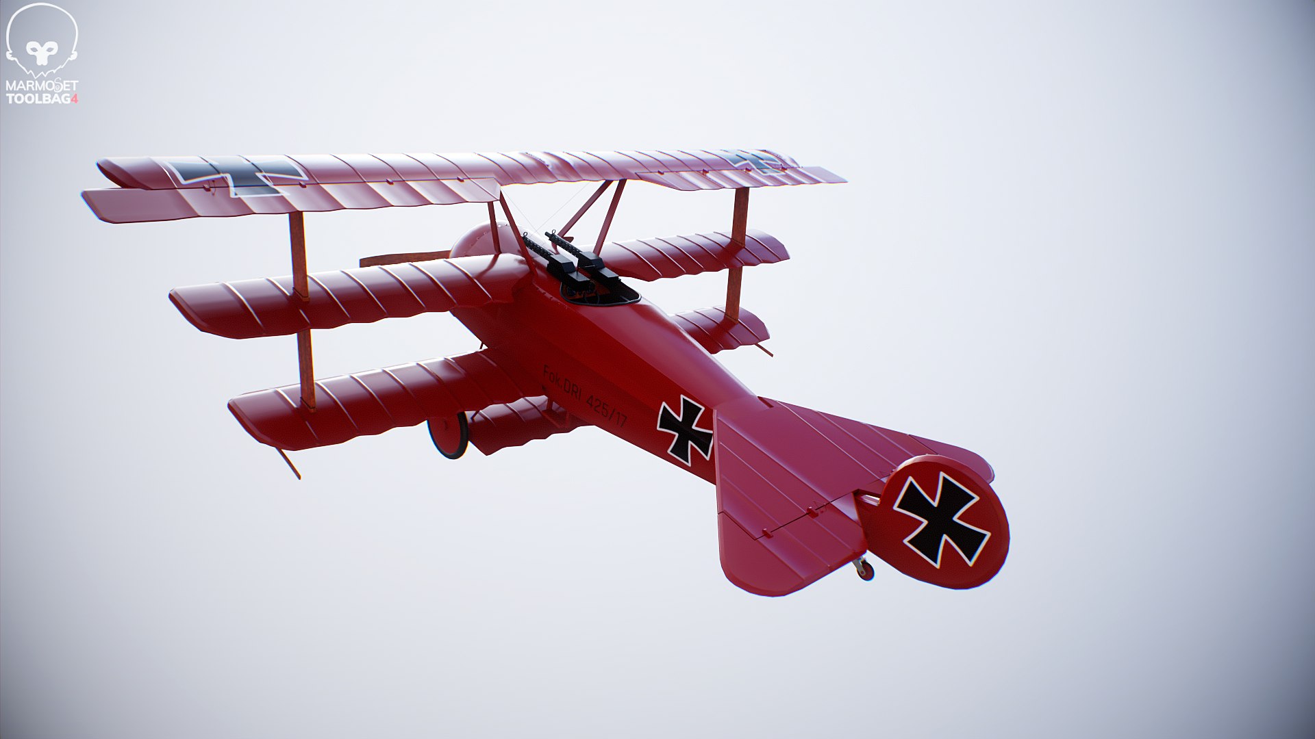 Fokker DR1 Red Baron 3D - TurboSquid 2344607