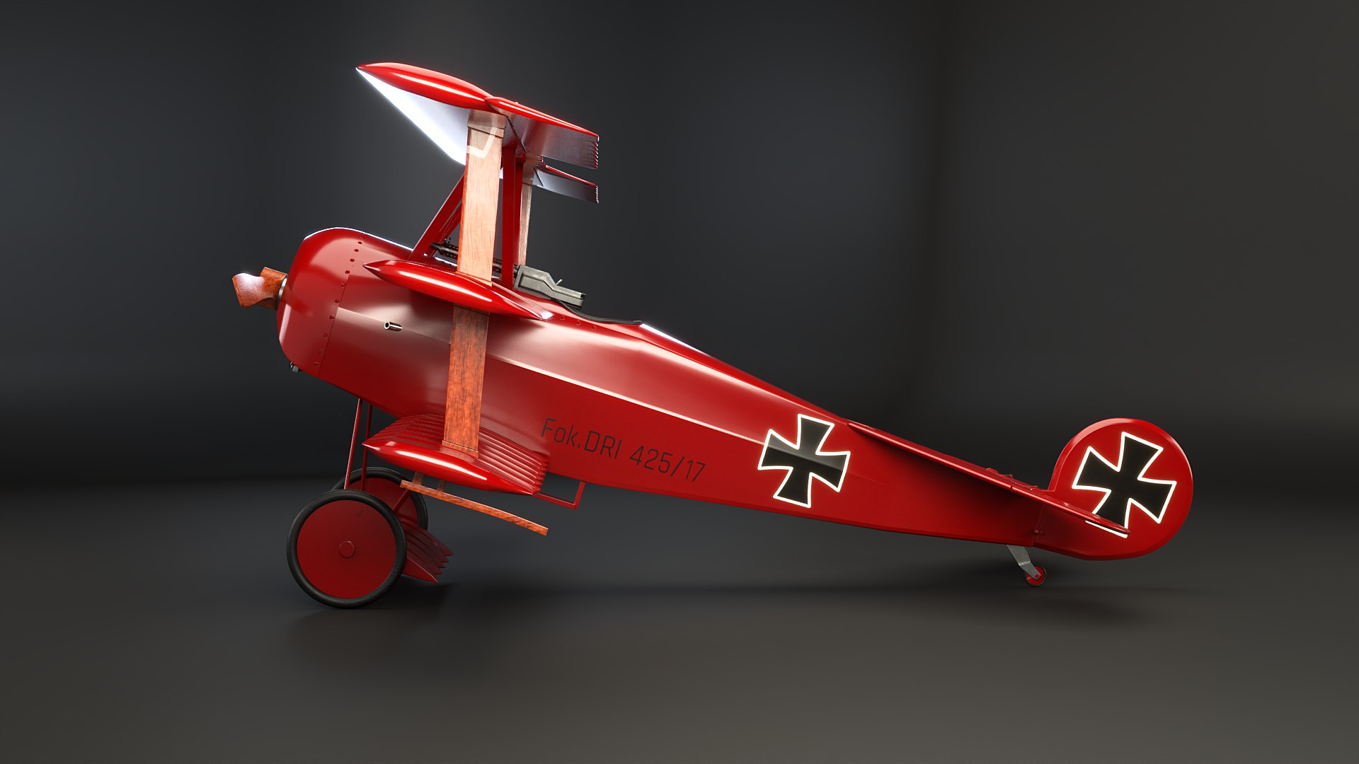 Fokker DR1 Red Baron 3D - TurboSquid 2344607