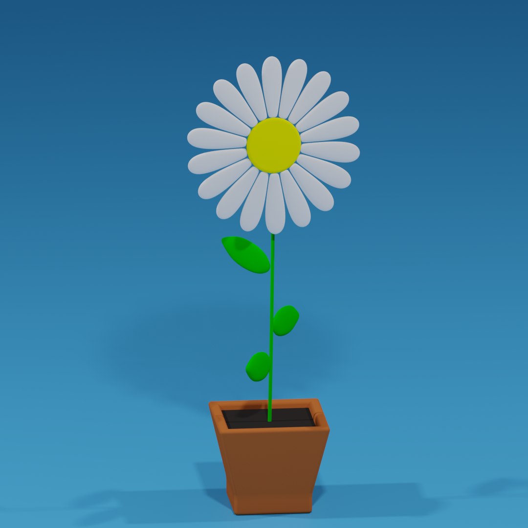 3D Cartoon Flower Pot Model - TurboSquid 1607665