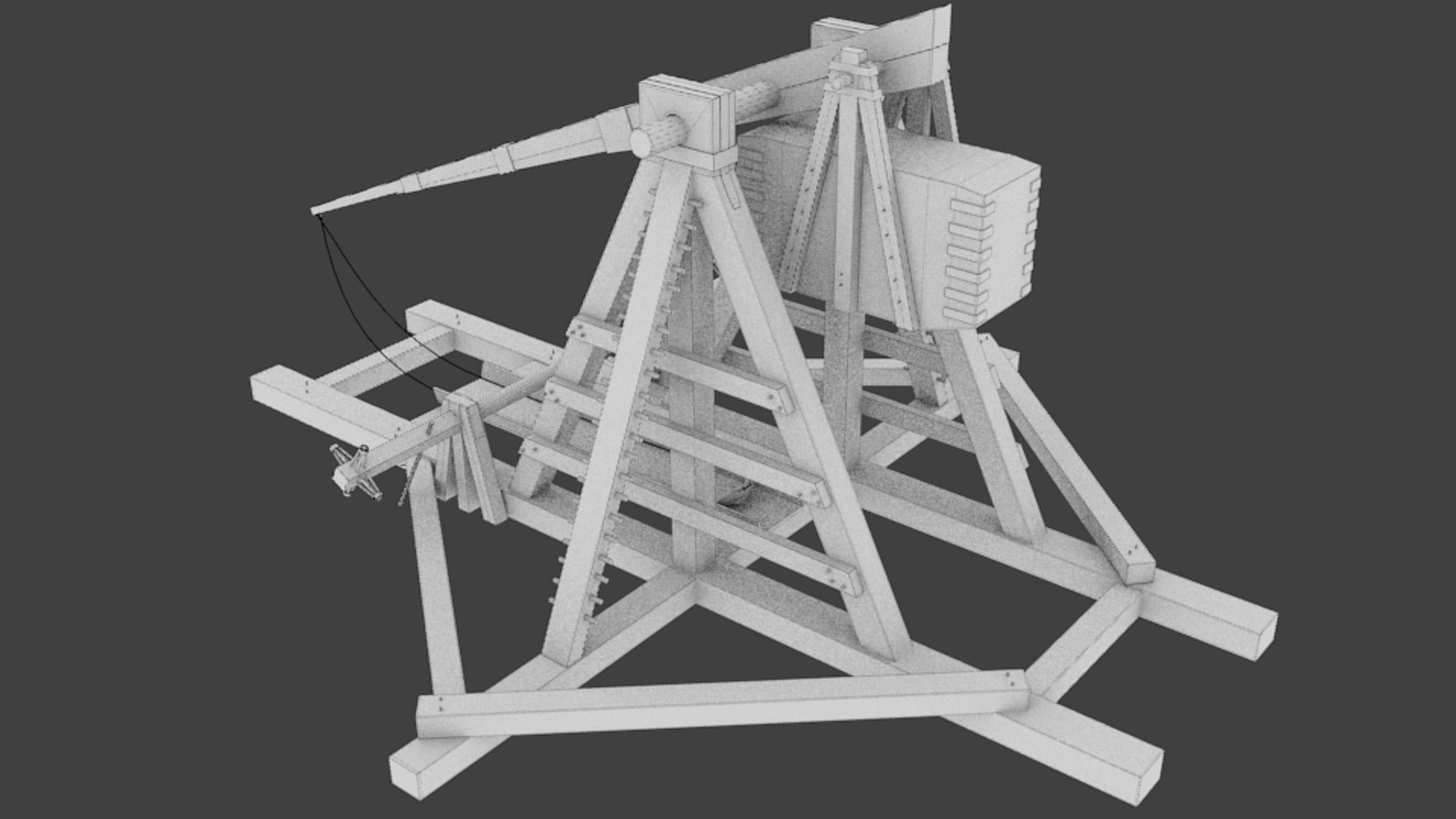 Medieval Trebuchet 3d Model