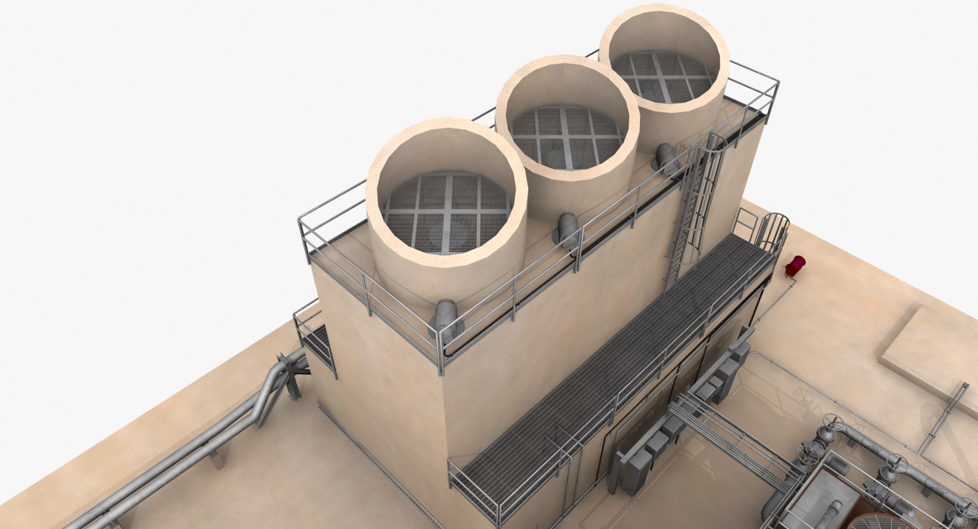 air cooling towers shuttle 3d model