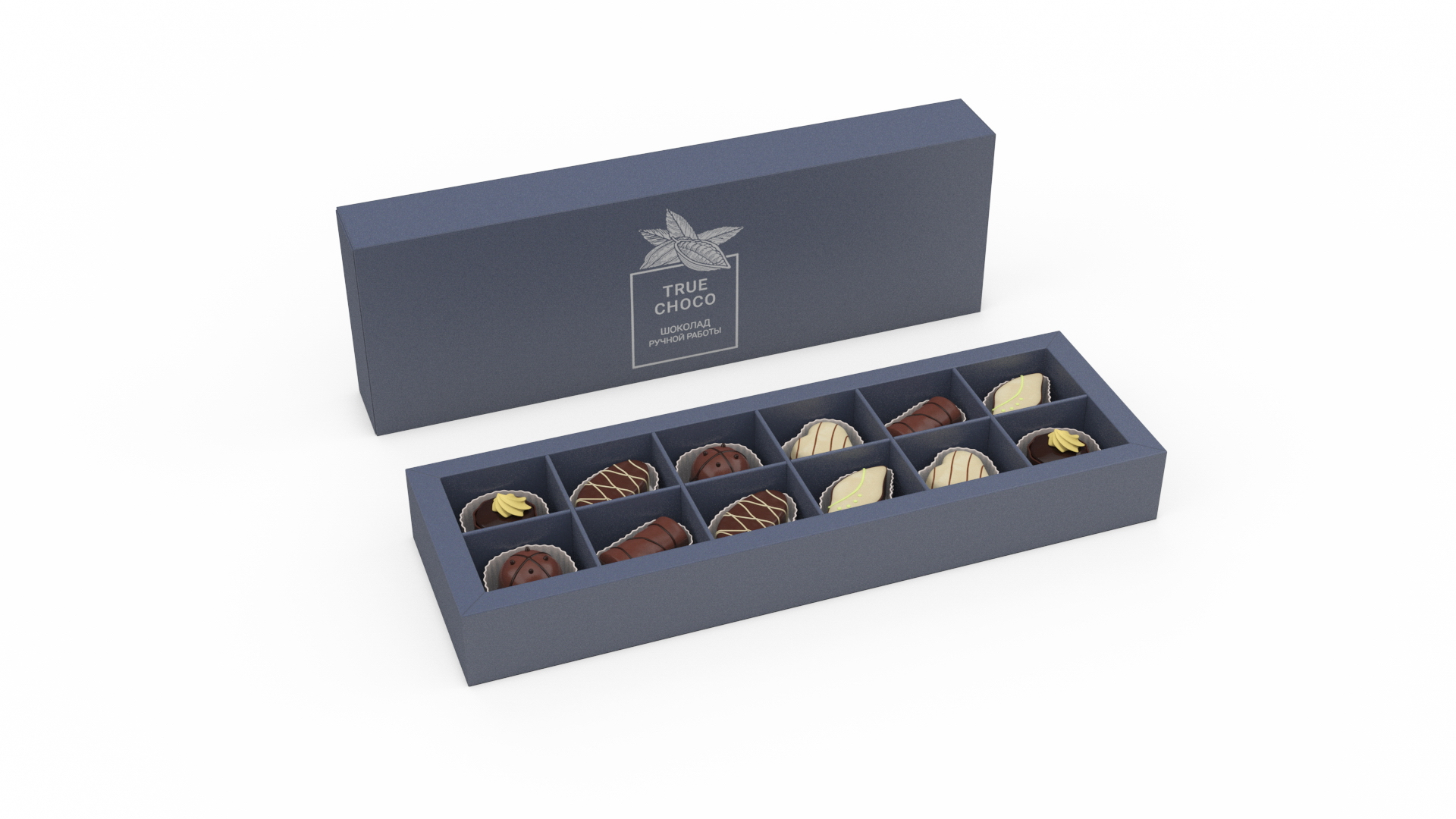 3D Box Of Handmade Chocolates True Choco Model - TurboSquid 2066145