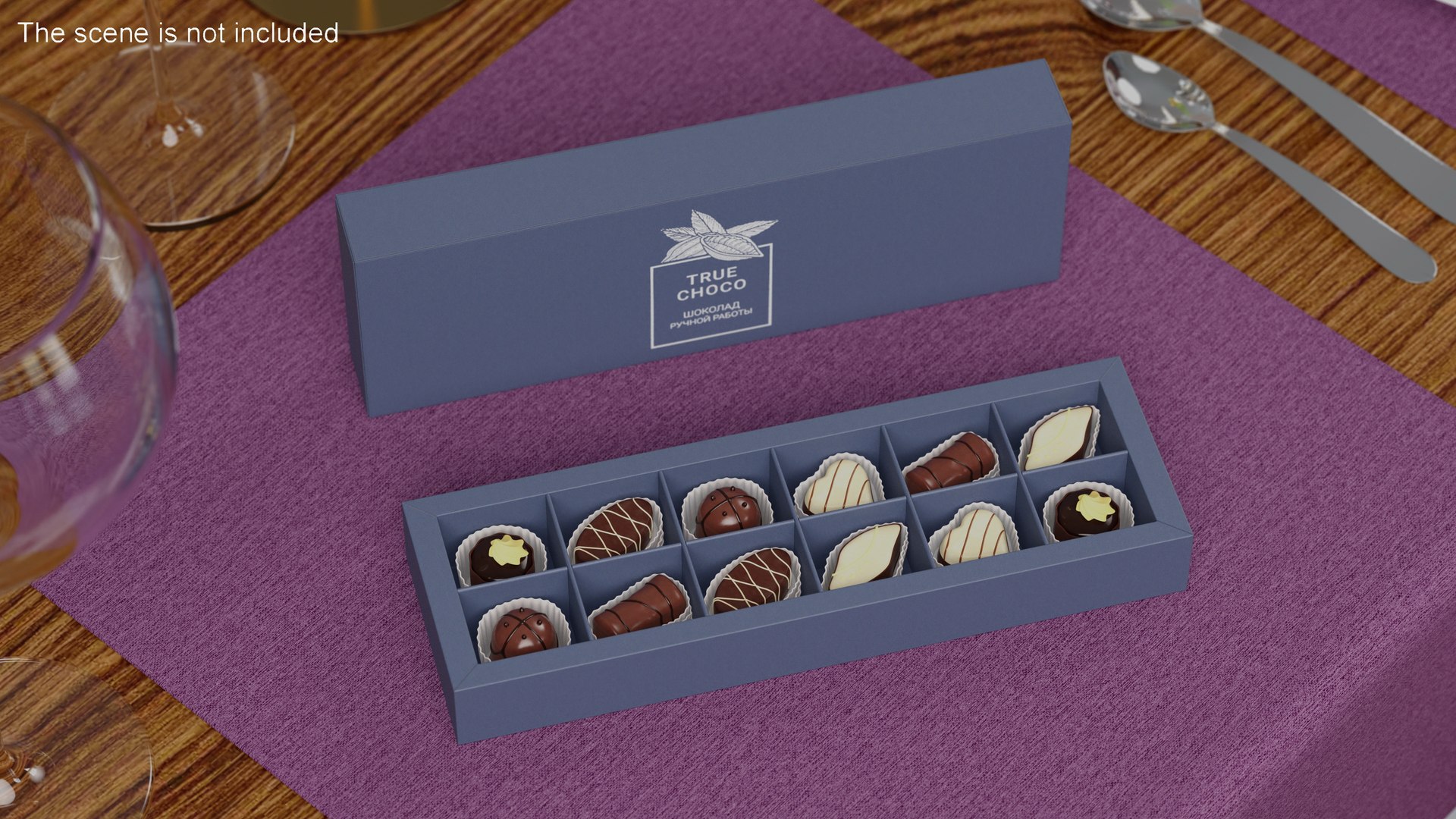 3D Box Of Handmade Chocolates True Choco Model - TurboSquid 2066145