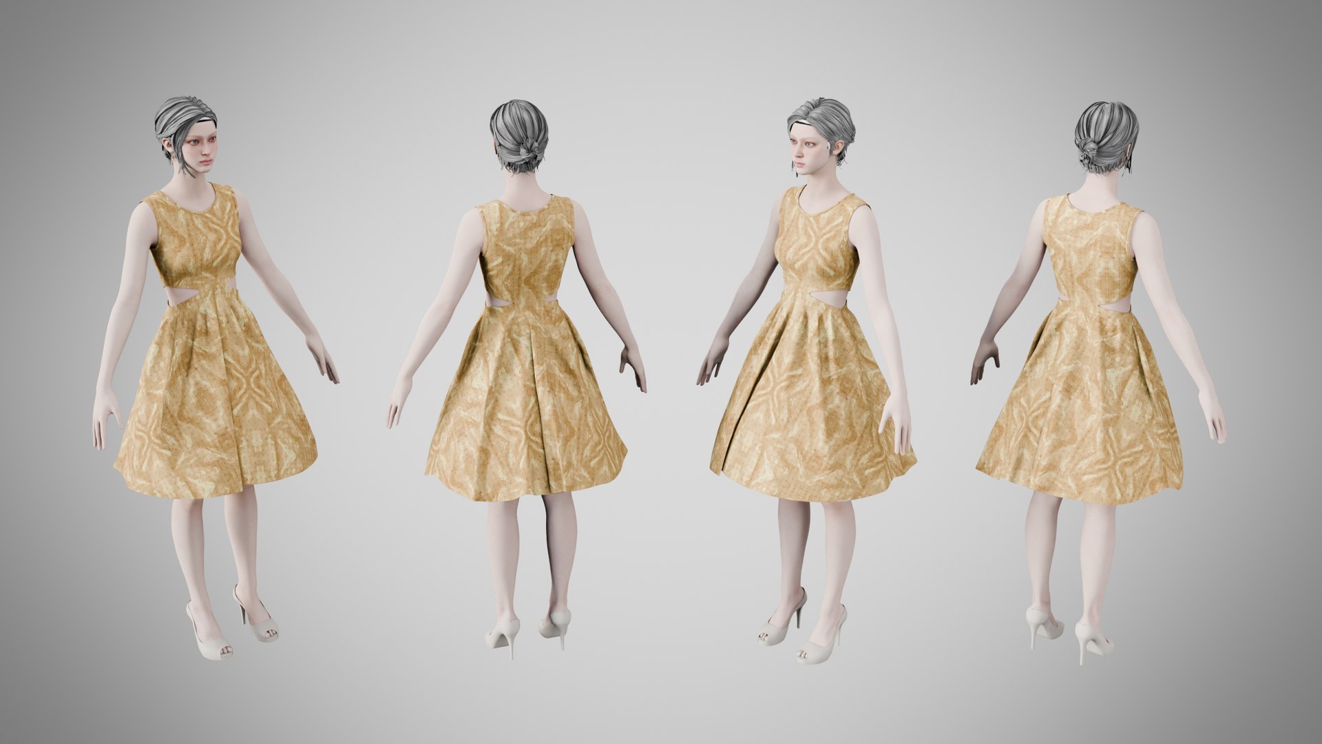 Dress 33 Golden Matrix 3D - TurboSquid 2501409