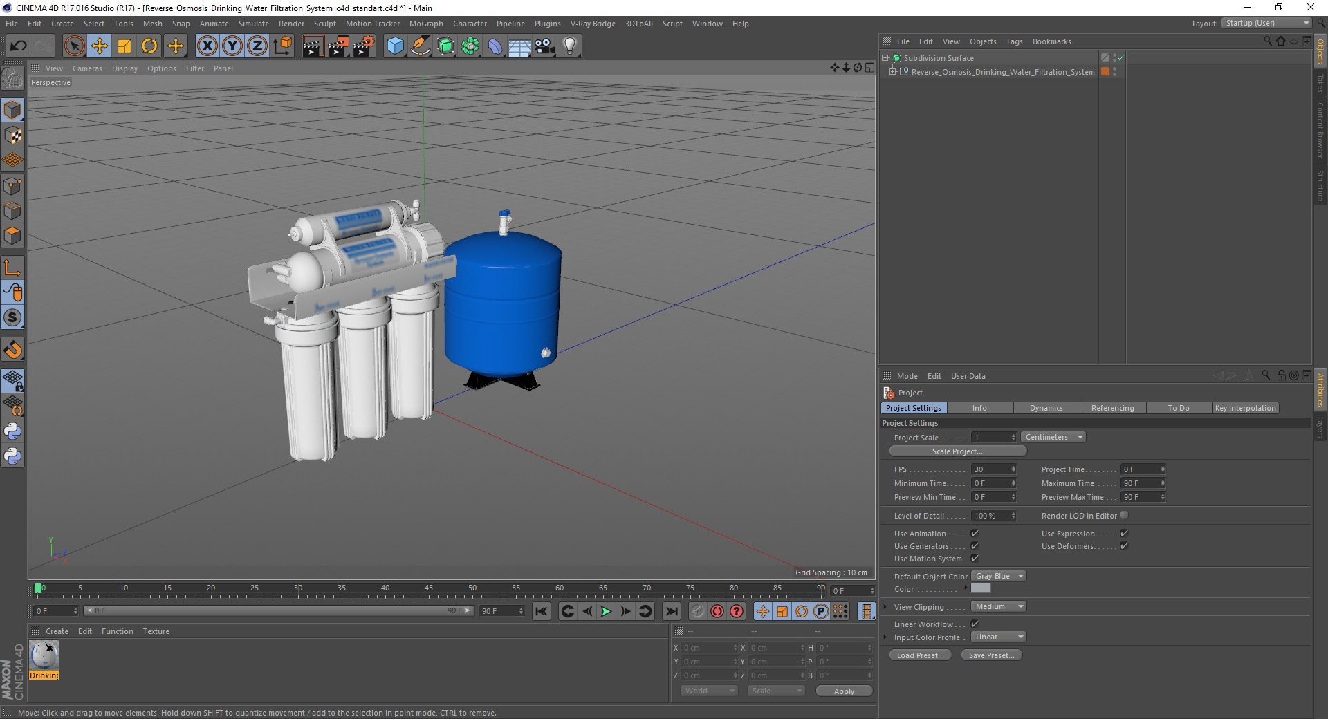 3D model Reverse Osmosis Drinking Water Filtration System - TurboSquid ...