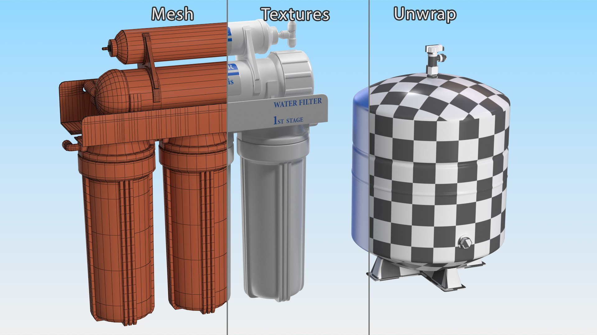 3D model Reverse Osmosis Drinking Water Filtration System - TurboSquid ...
