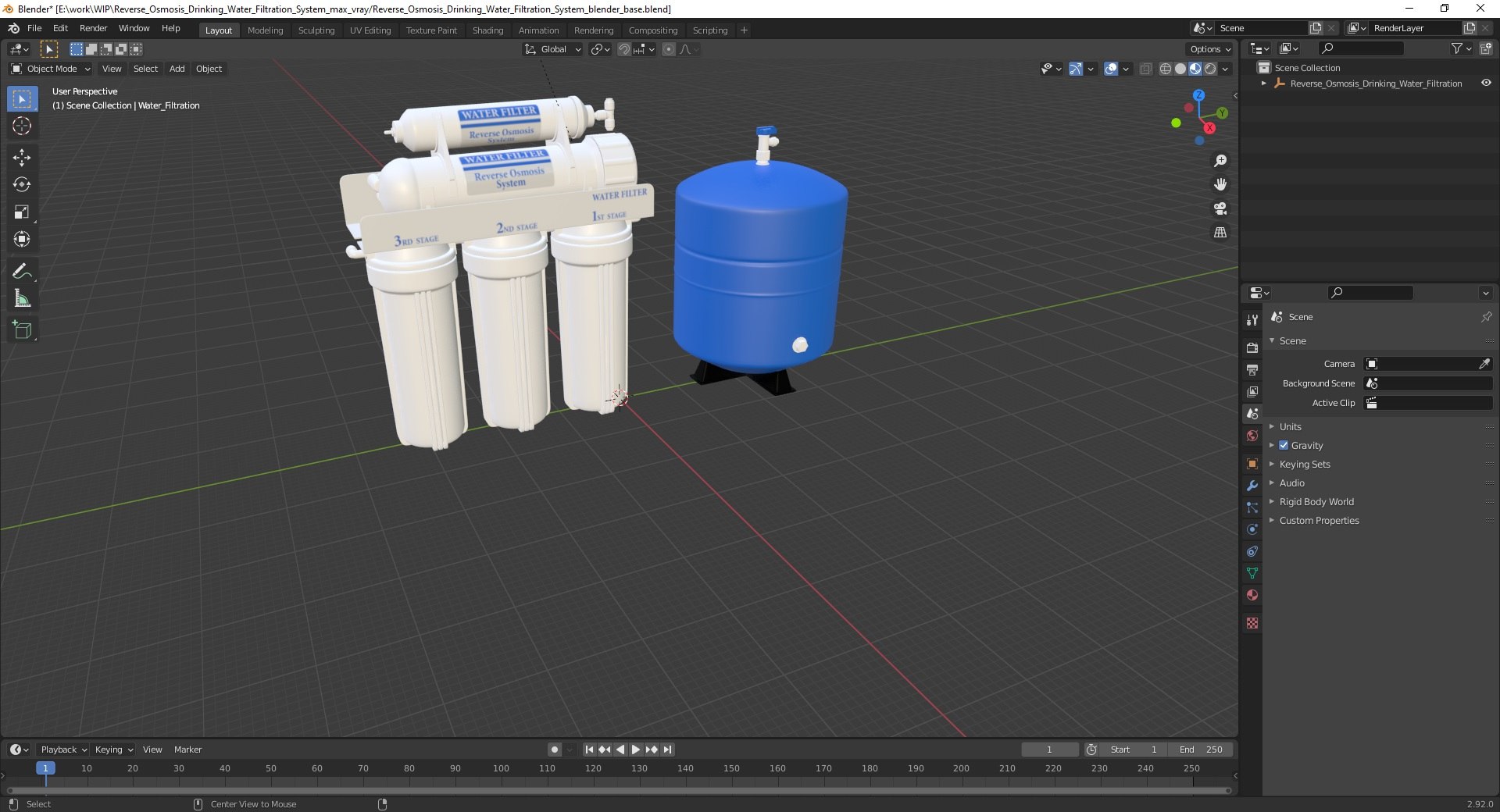3D model Reverse Osmosis Drinking Water Filtration System - TurboSquid ...