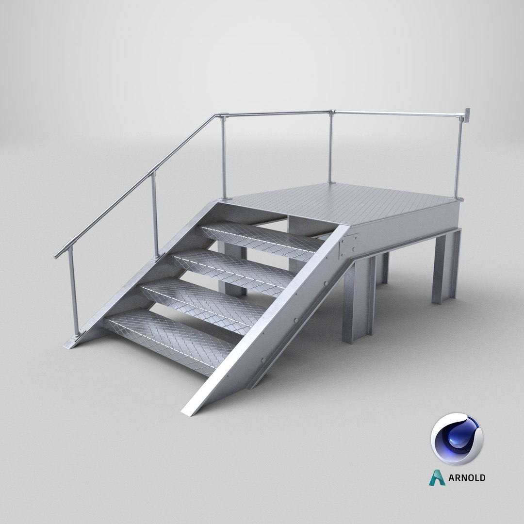Metal Stairs Model - TurboSquid 2426140