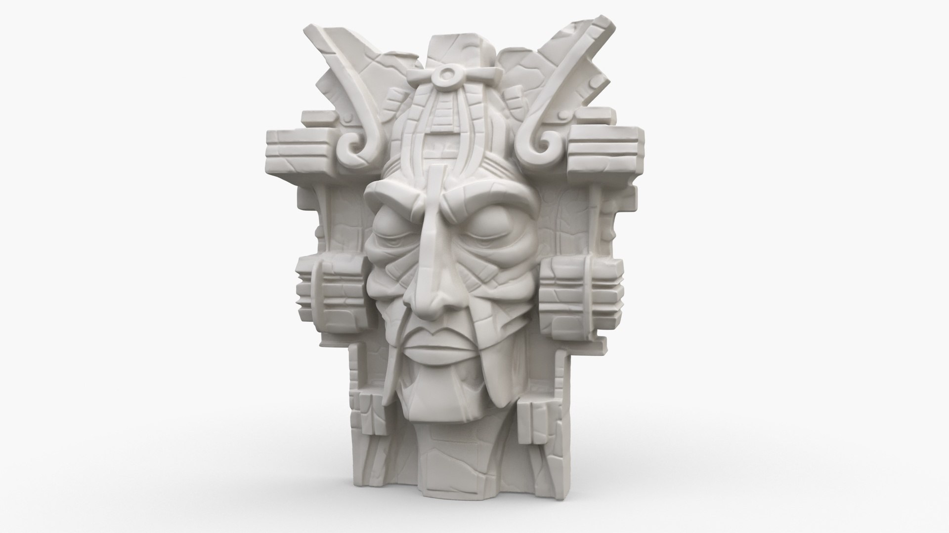 Aztec Stone Head 13 3D Model - TurboSquid 2199469