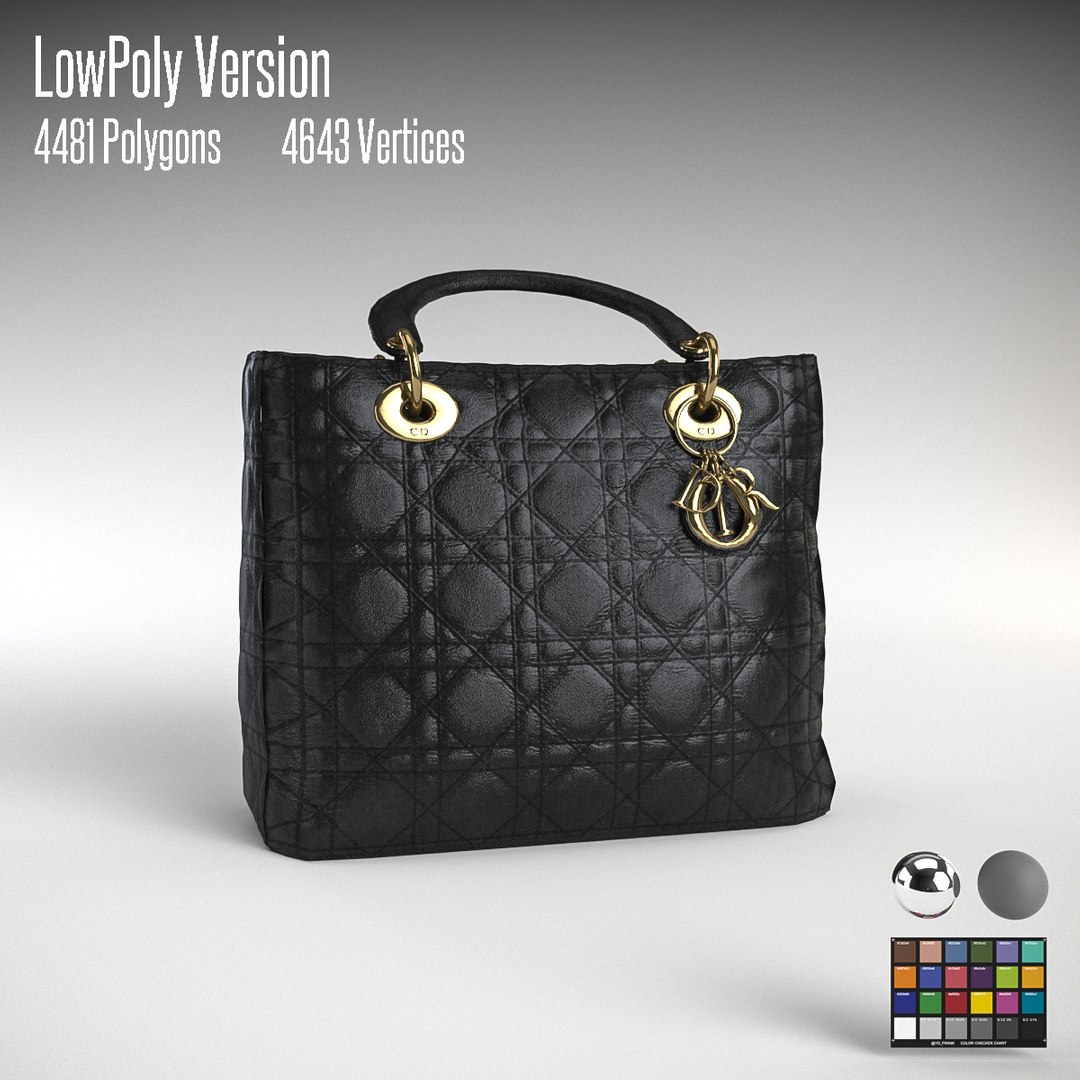 Lady Dior Handbag 3D Model - TurboSquid 1230397