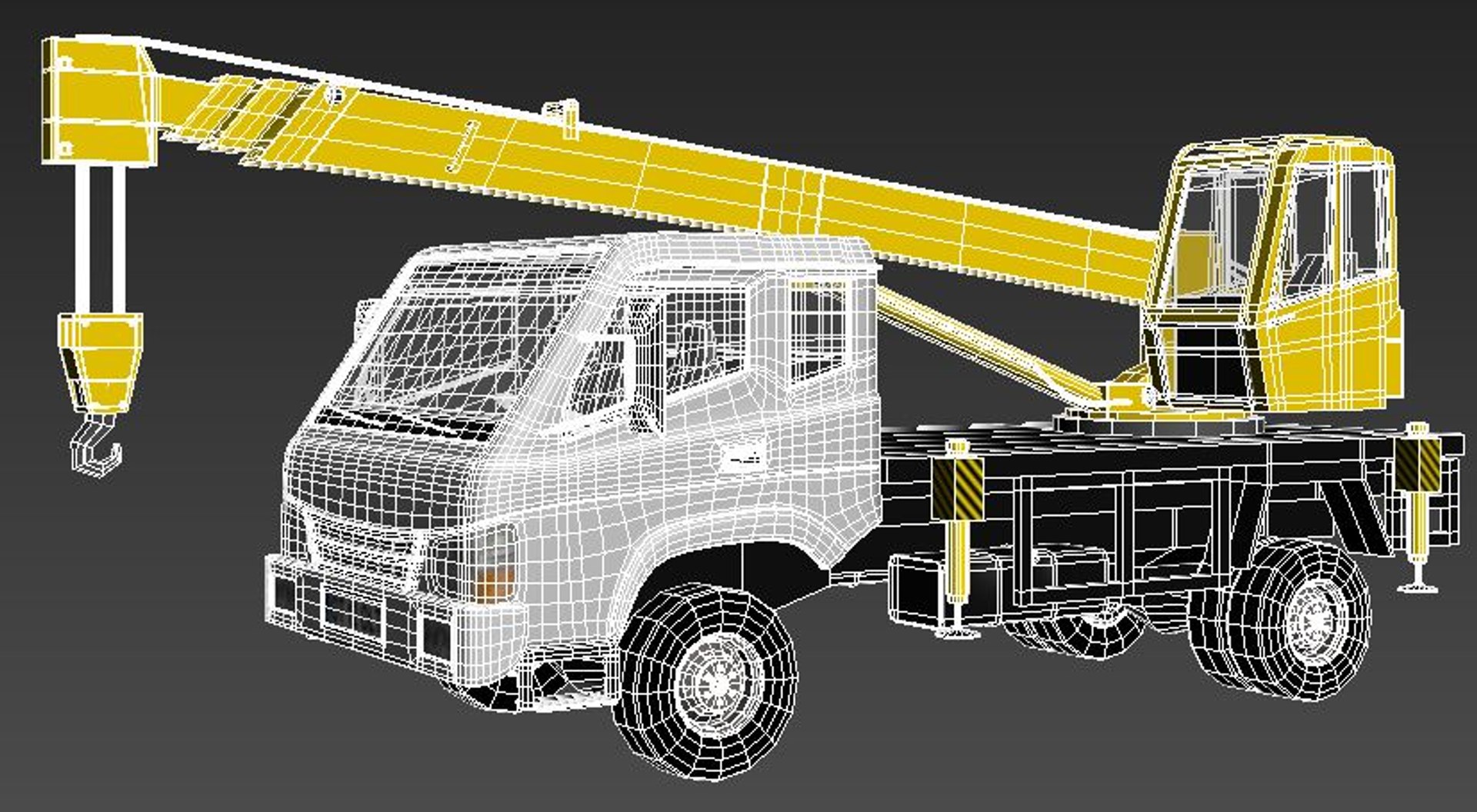 3d T Mini Truck Crane Model