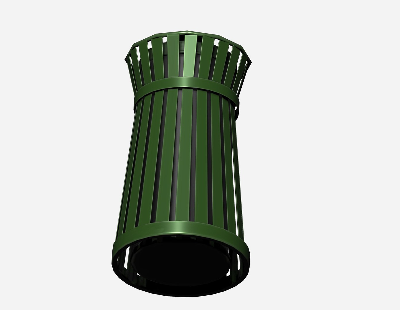 Green circular cage type trash can with tap cover 3D - TurboSquid 2130547