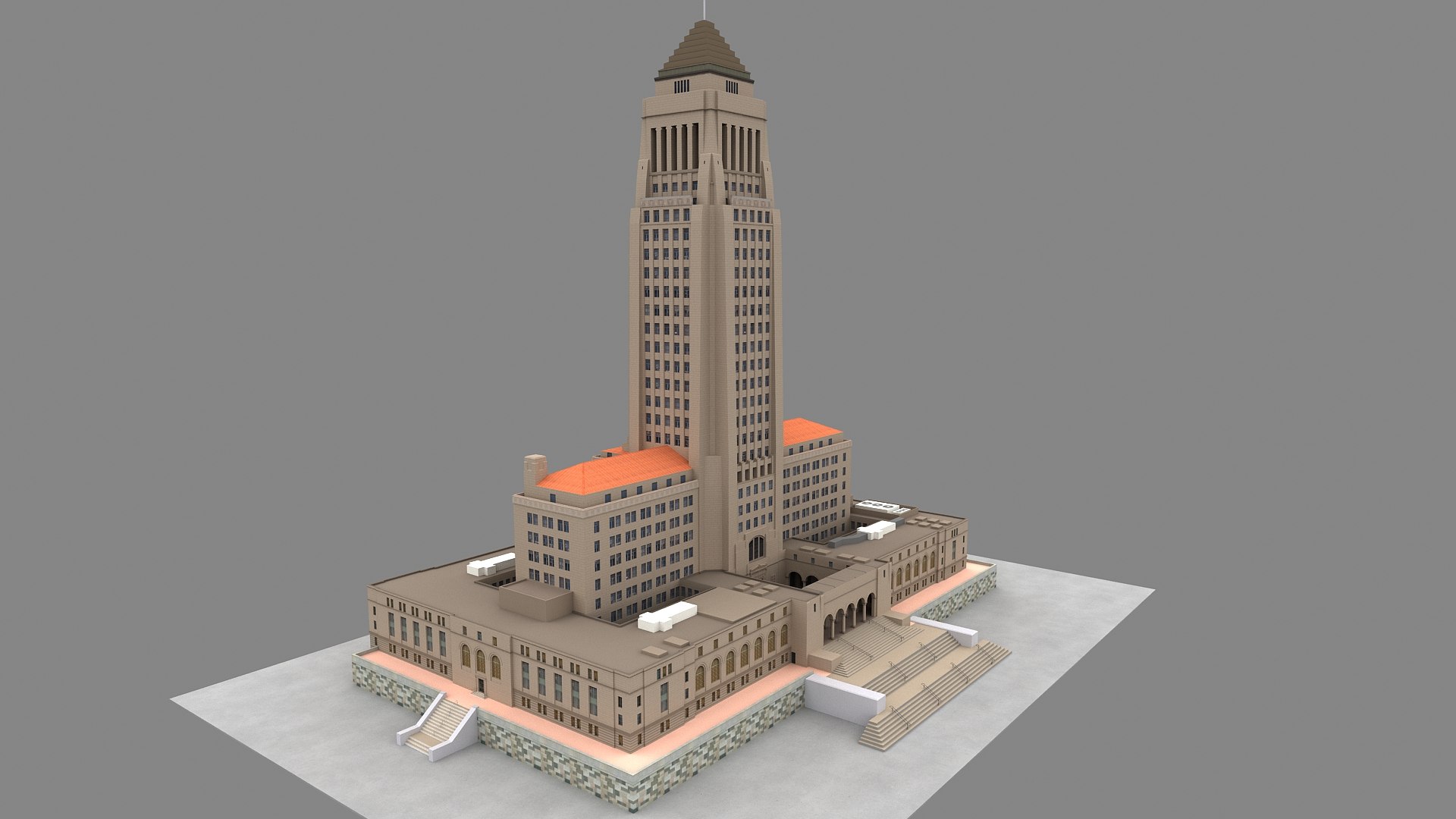 3D Los Angeles City Hall Model - TurboSquid 1730268