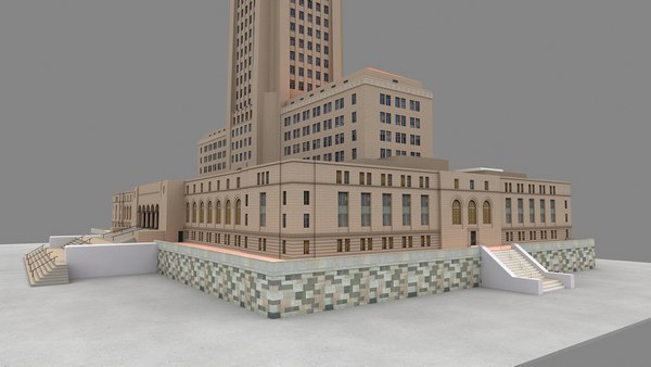 3D Los Angeles City Hall model - TurboSquid 1730268