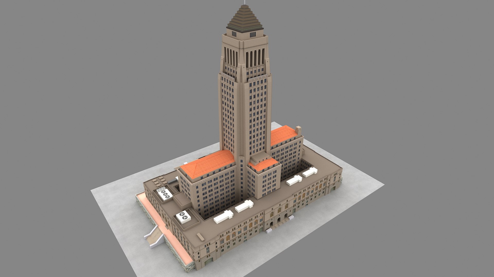3D Los Angeles City Hall Model - TurboSquid 1730268