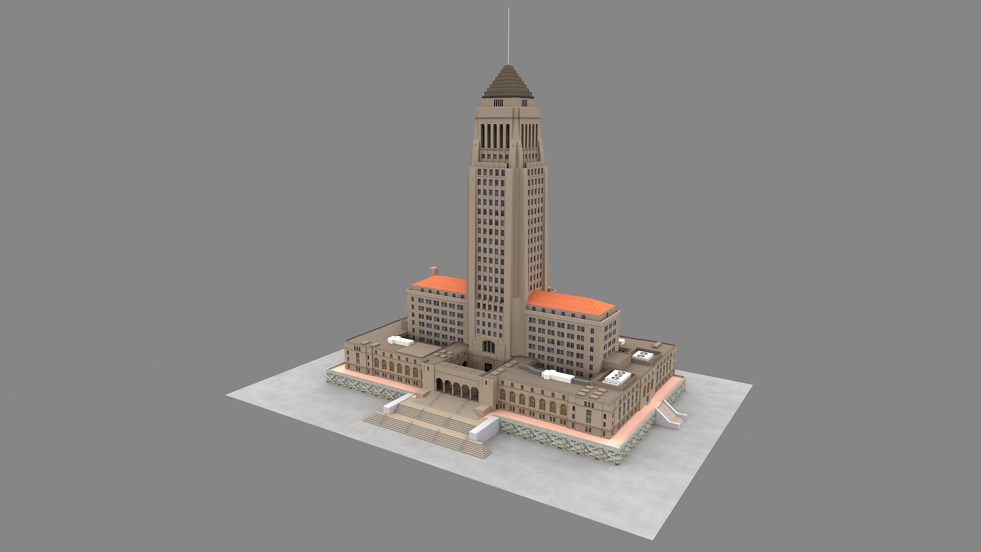 3D Los Angeles City Hall Model - TurboSquid 1730268