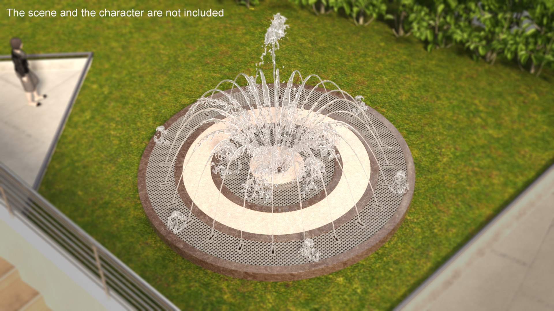 3D Model Designer Dry Fountain Round - TurboSquid 2149117