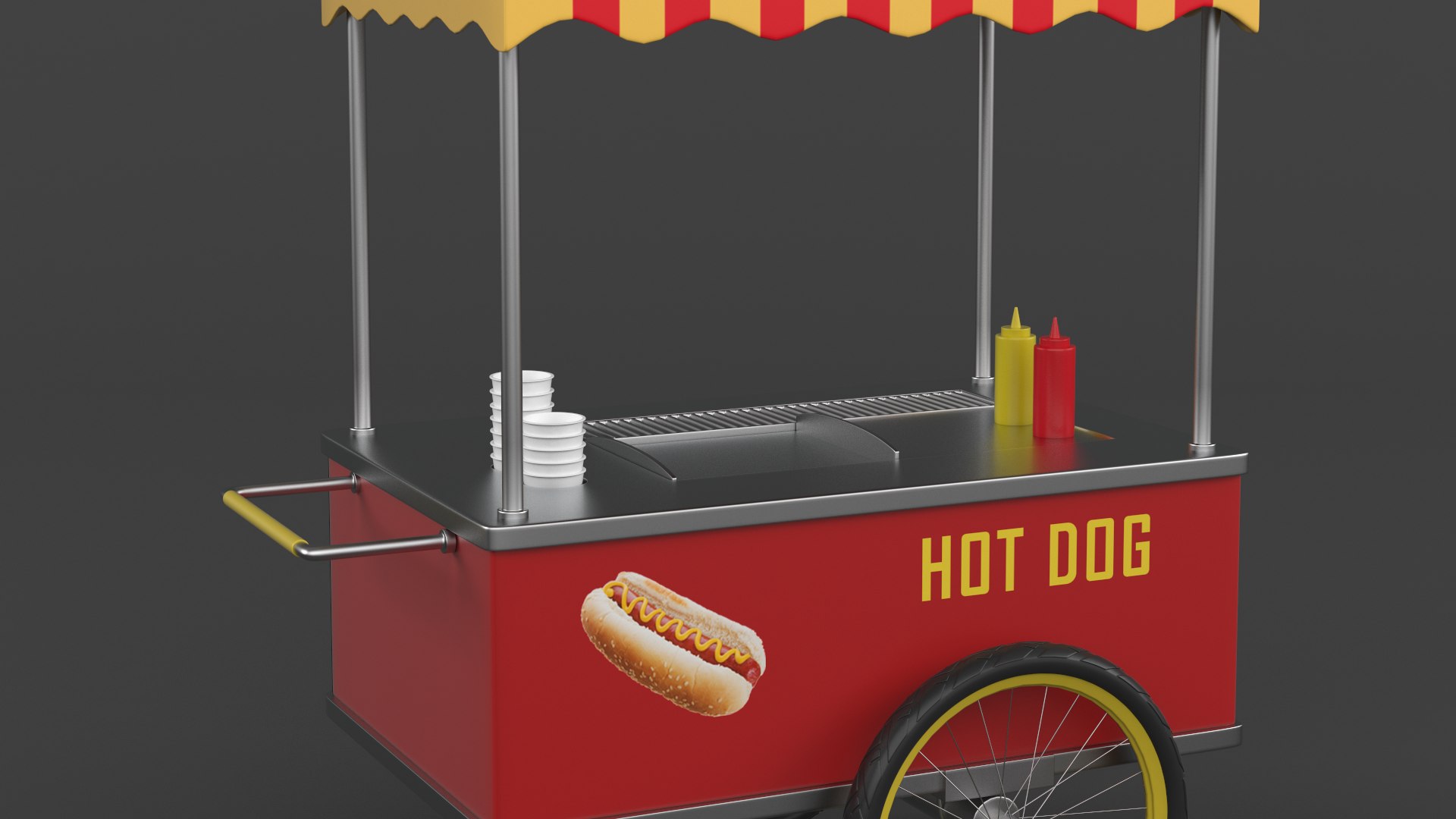 Hot Dog Cart 3D - TurboSquid 2142507