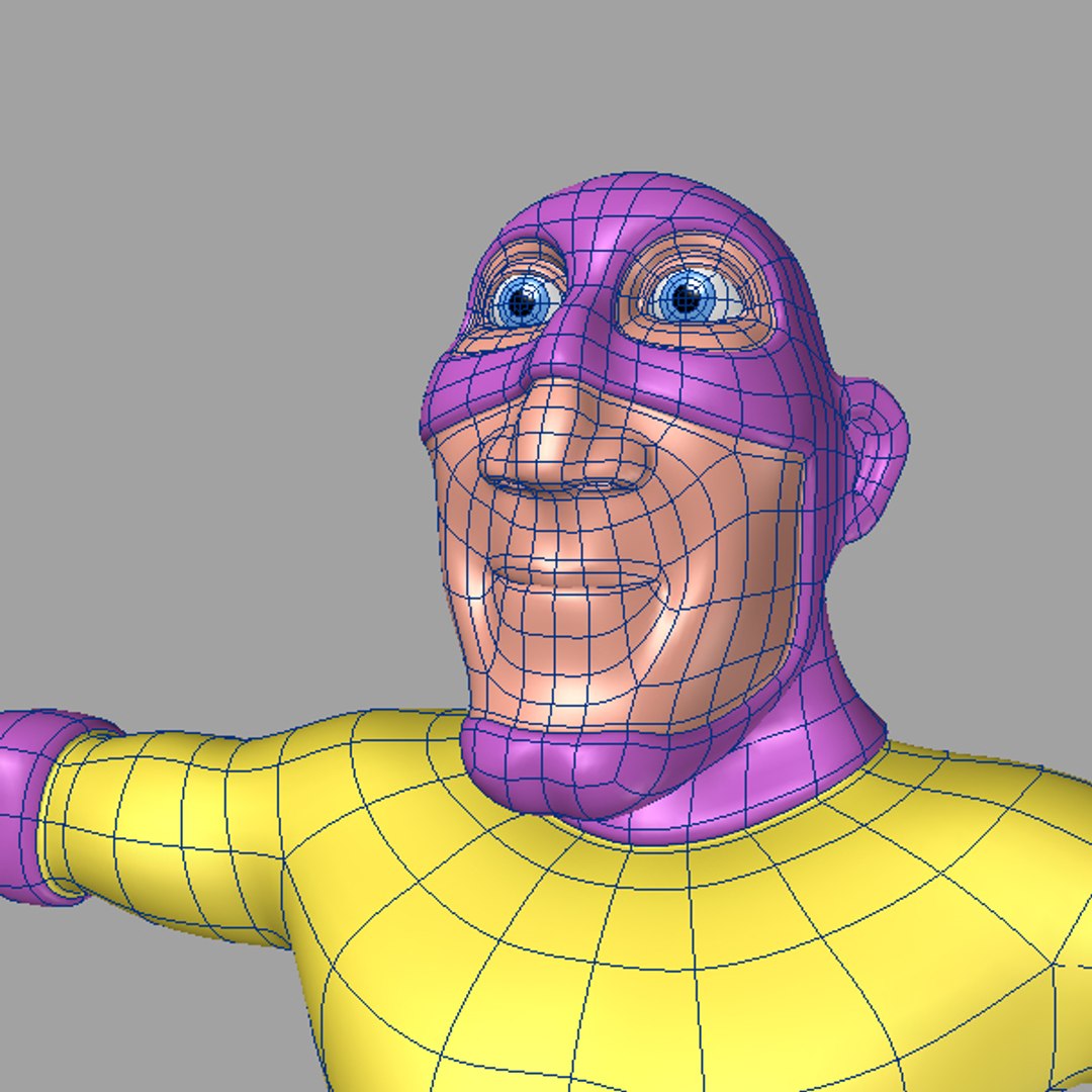 Cool Cartoon Superhero 3d Model