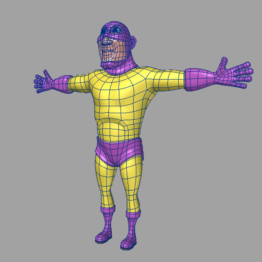 Cool Cartoon Superhero 3d Model