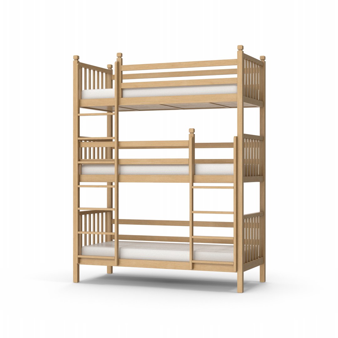 Three Floor Bed 3D Model - TurboSquid 2187635