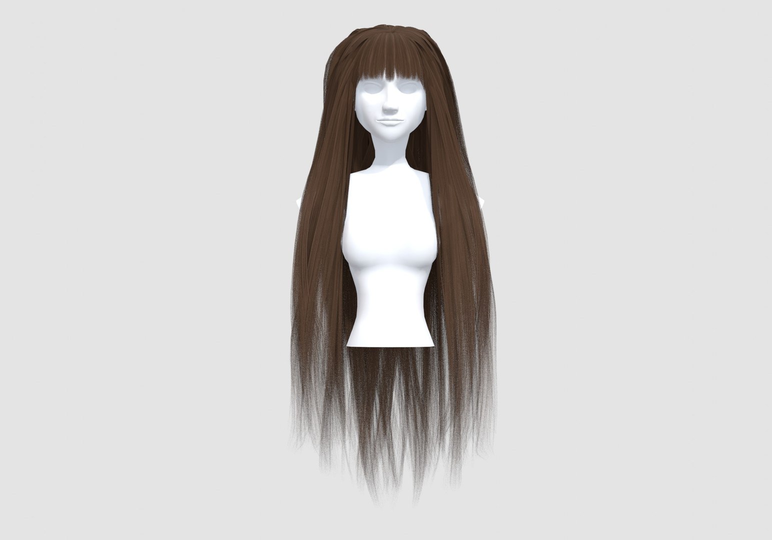 3D Female Straight Hairstyle model - TurboSquid 1939494