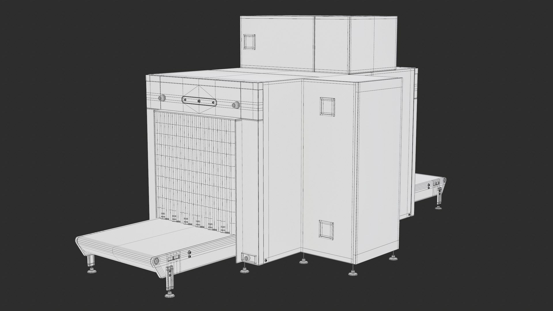 Airport Baggage Scanner Machine Rapiscan PBR model - TurboSquid 2009709