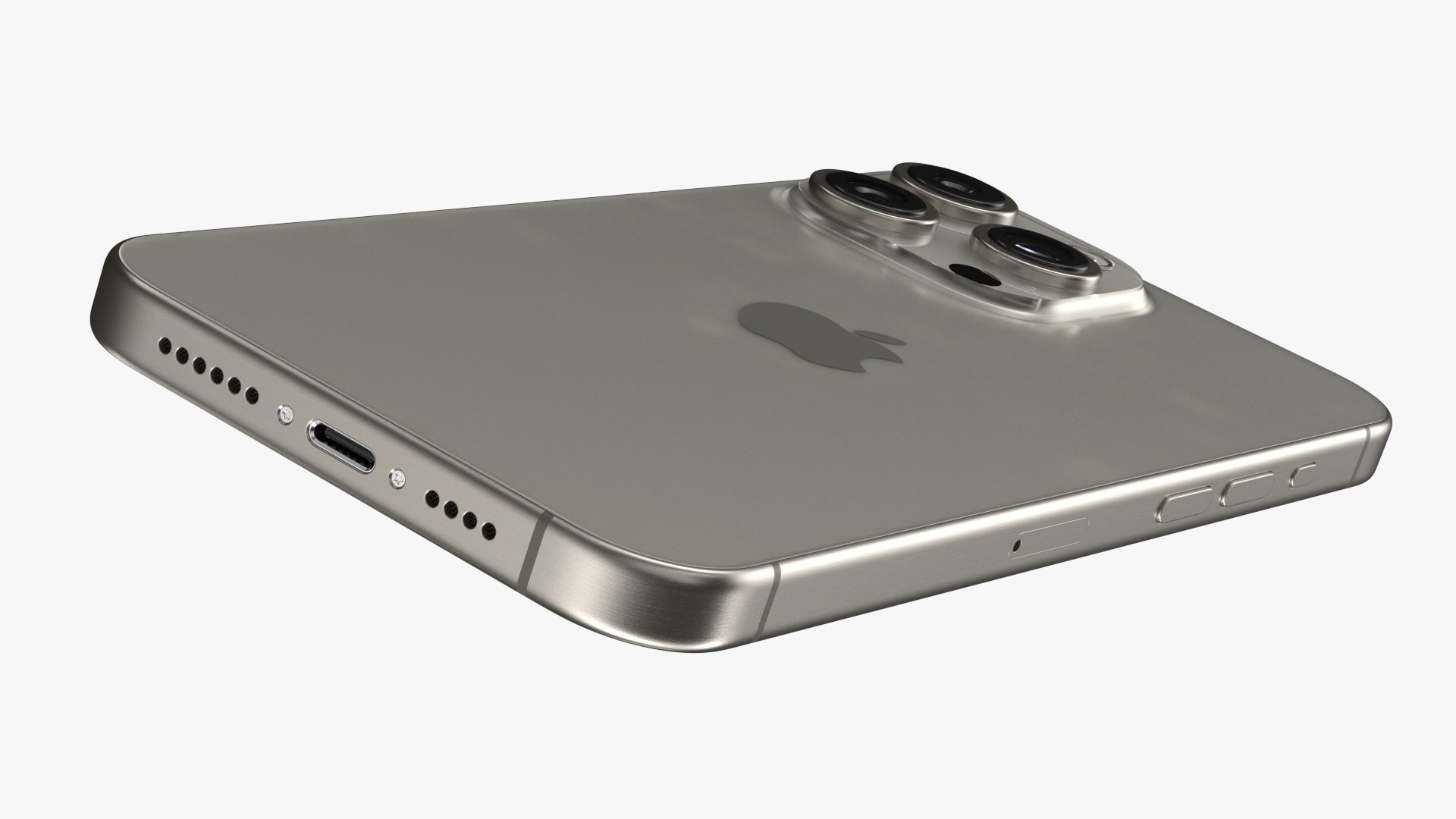 3D Apple IPhone 15 Pro Natural Titanium - TurboSquid 2125752