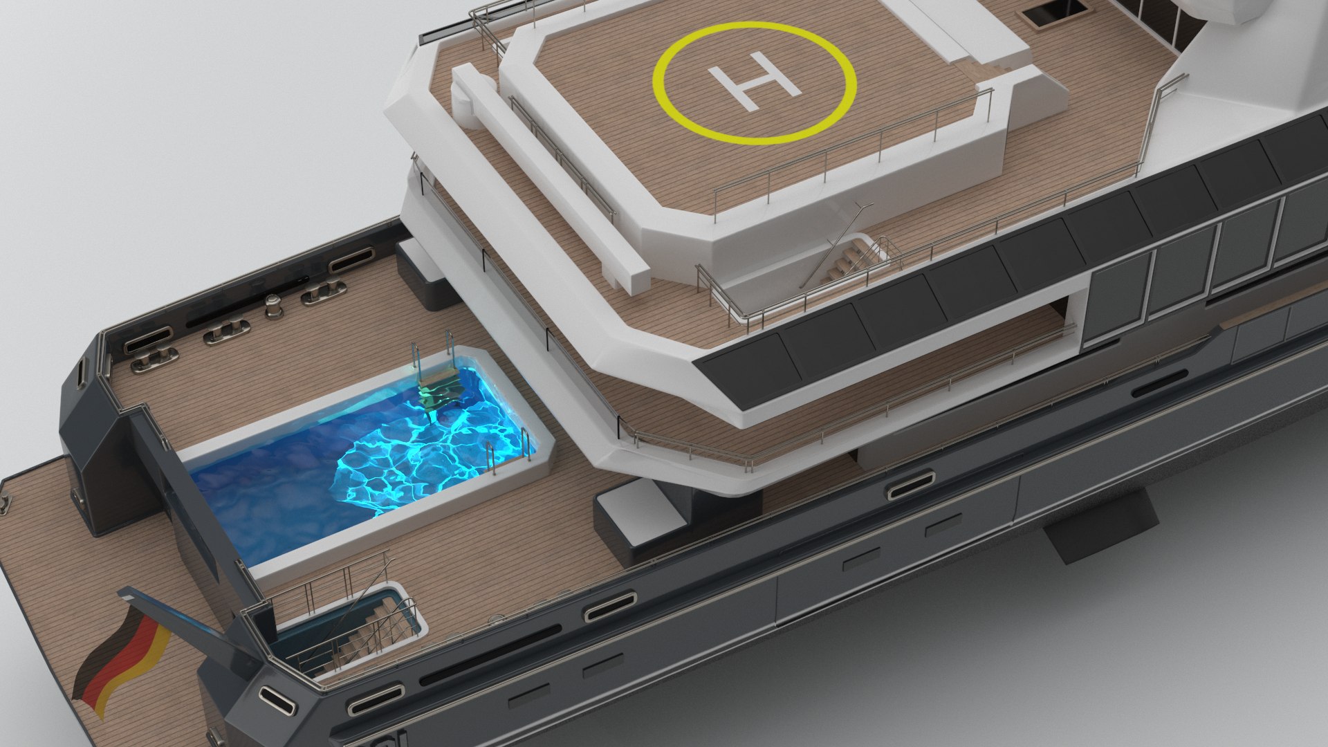 Dolph Yacht Night Scene 3D Model - TurboSquid 2210360