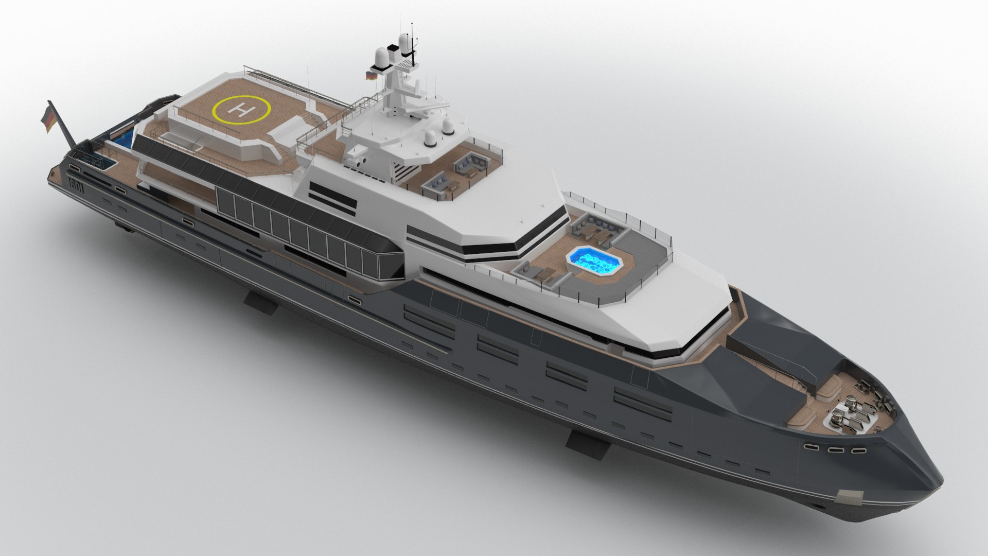 Dolph Yacht Night Scene 3D Model - TurboSquid 2210360