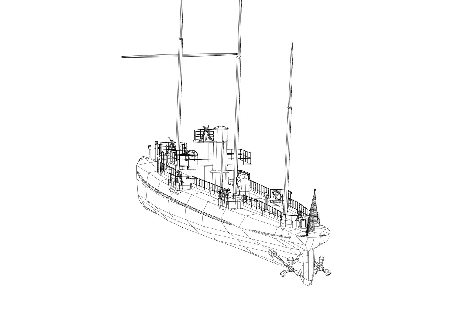 3D Simple Model Torpedo Gunboat Dragonne 1885 - French Navy ...