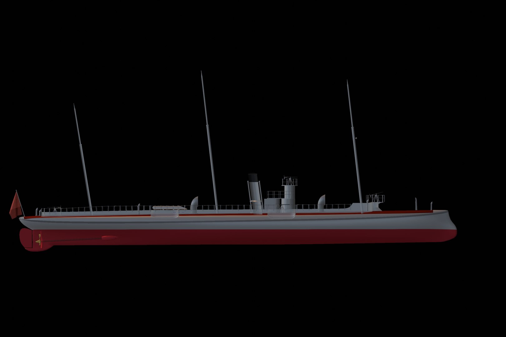 3D Simple Model Torpedo Gunboat Dragonne 1885 - French Navy ...