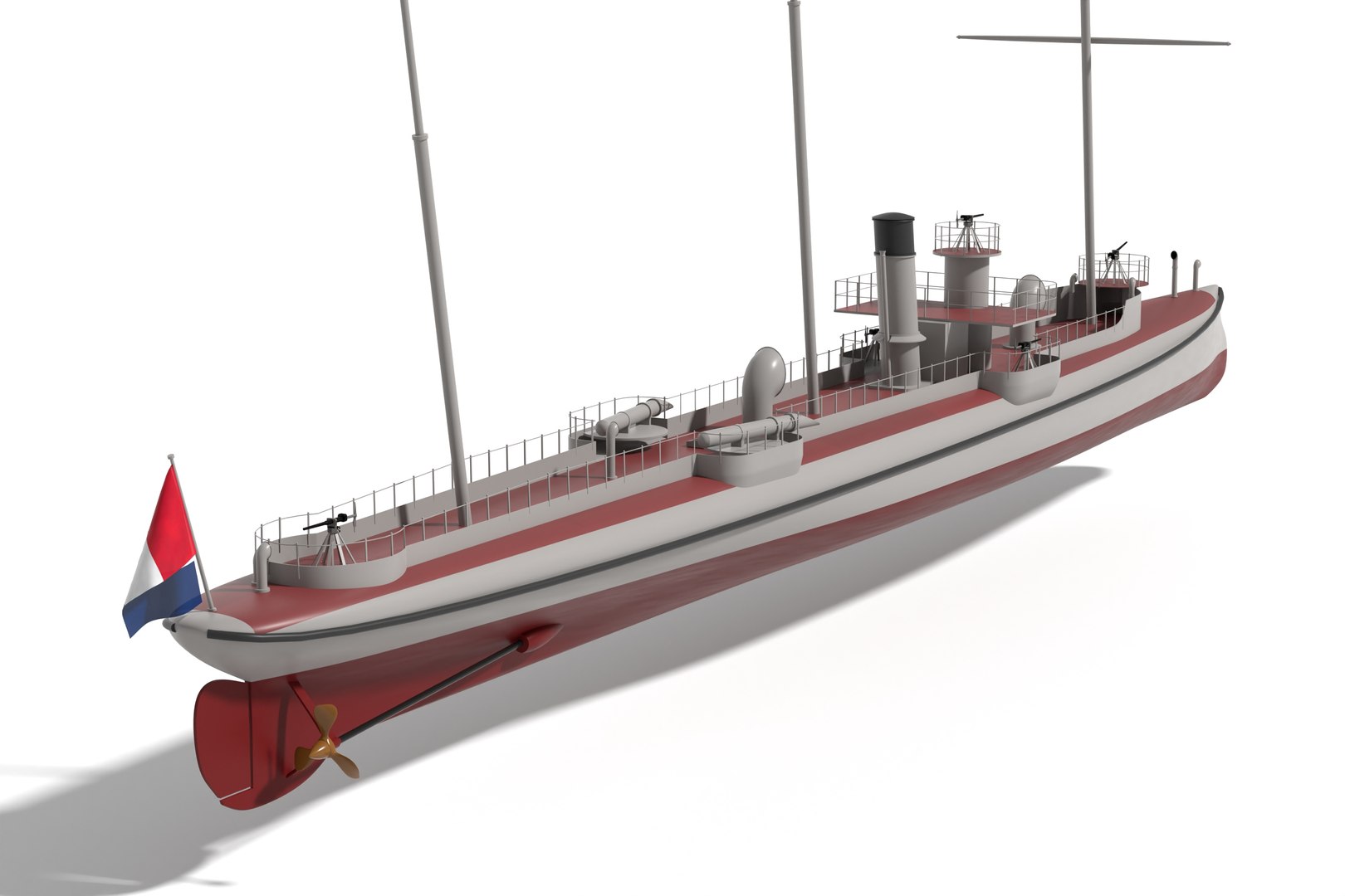 3D Simple Model Torpedo Gunboat Dragonne 1885 - French Navy ...