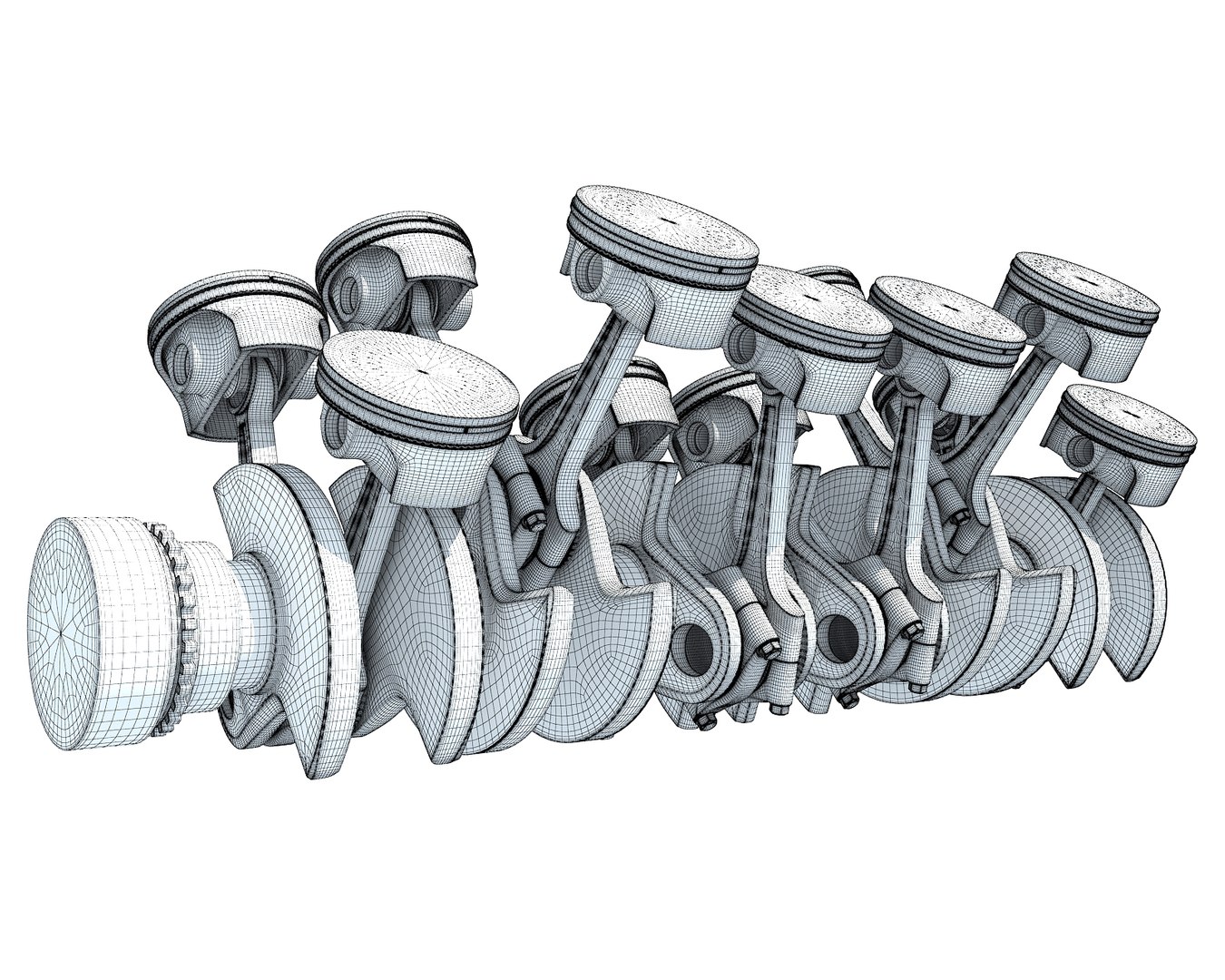 3D V12 Engine Cylinders - TurboSquid 1391825